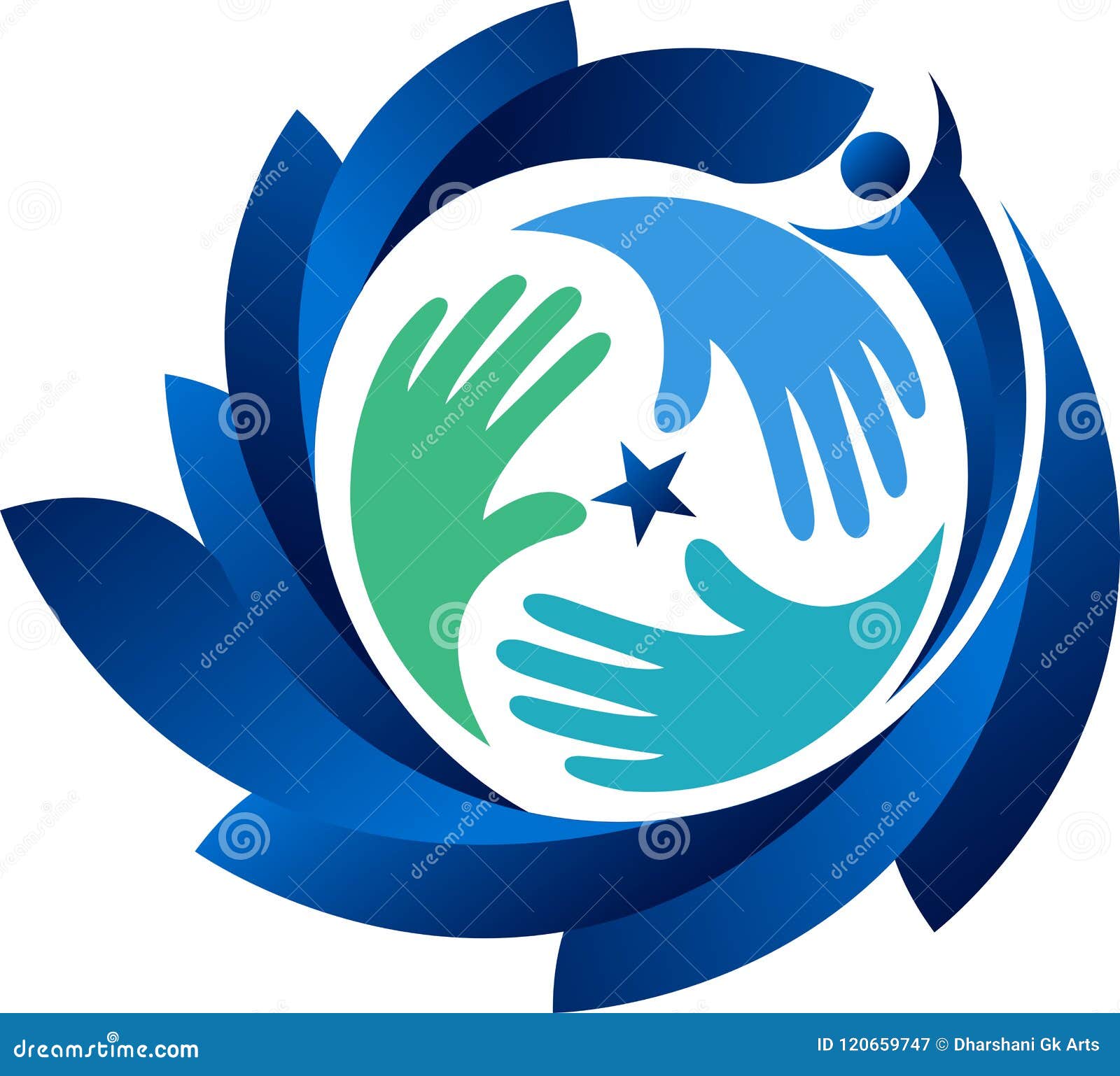 Star hands logo stock vector. Illustration of symbol - 120659747