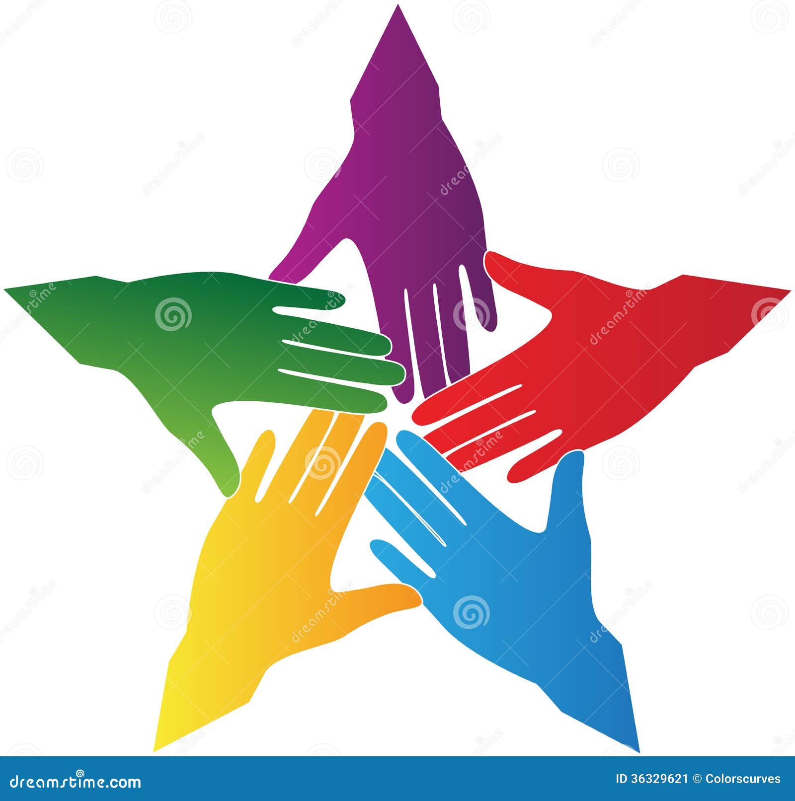 Hands Star Logo. Hands Connection. Colorful Vector Logotype Template ...