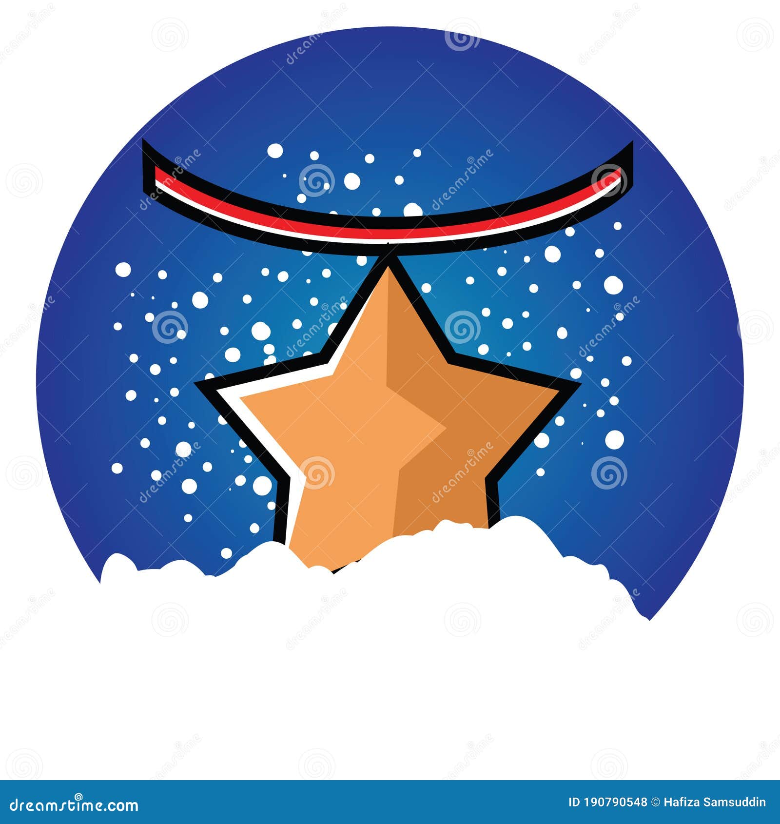 Star Hanging on String. Vector Illustration Decorative Design Stock ...