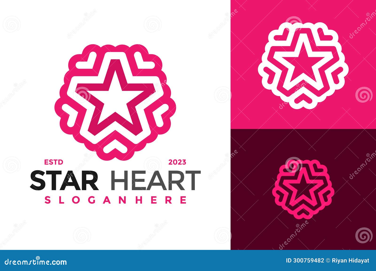 Star Heart Logo Design Vector Symbol Icon Illustration Stock ...
