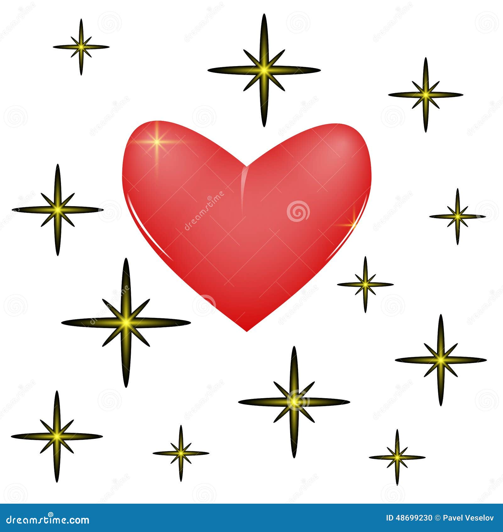 Star heart stock vector. Illustration of celebration - 48699230