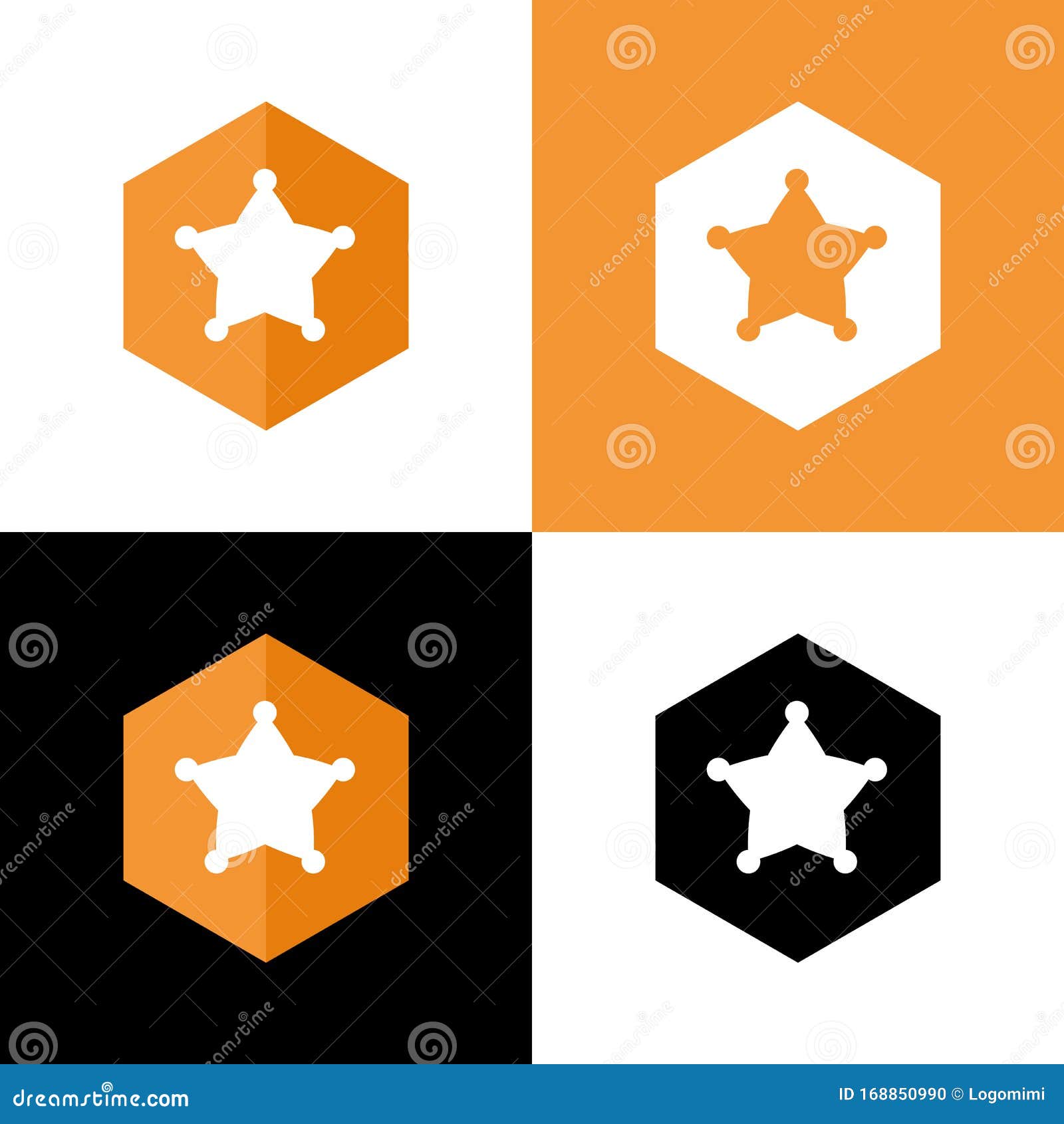 Star and Hexagon Shape Icon Design, Flat Design Style - Vector Stock ...