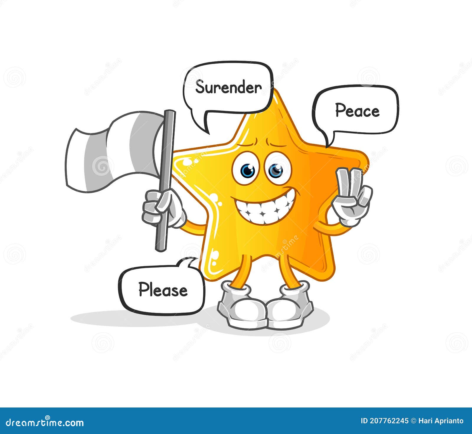 Emoticon Surrender Mascot Vector Cartoon Illustration | CartoonDealer ...