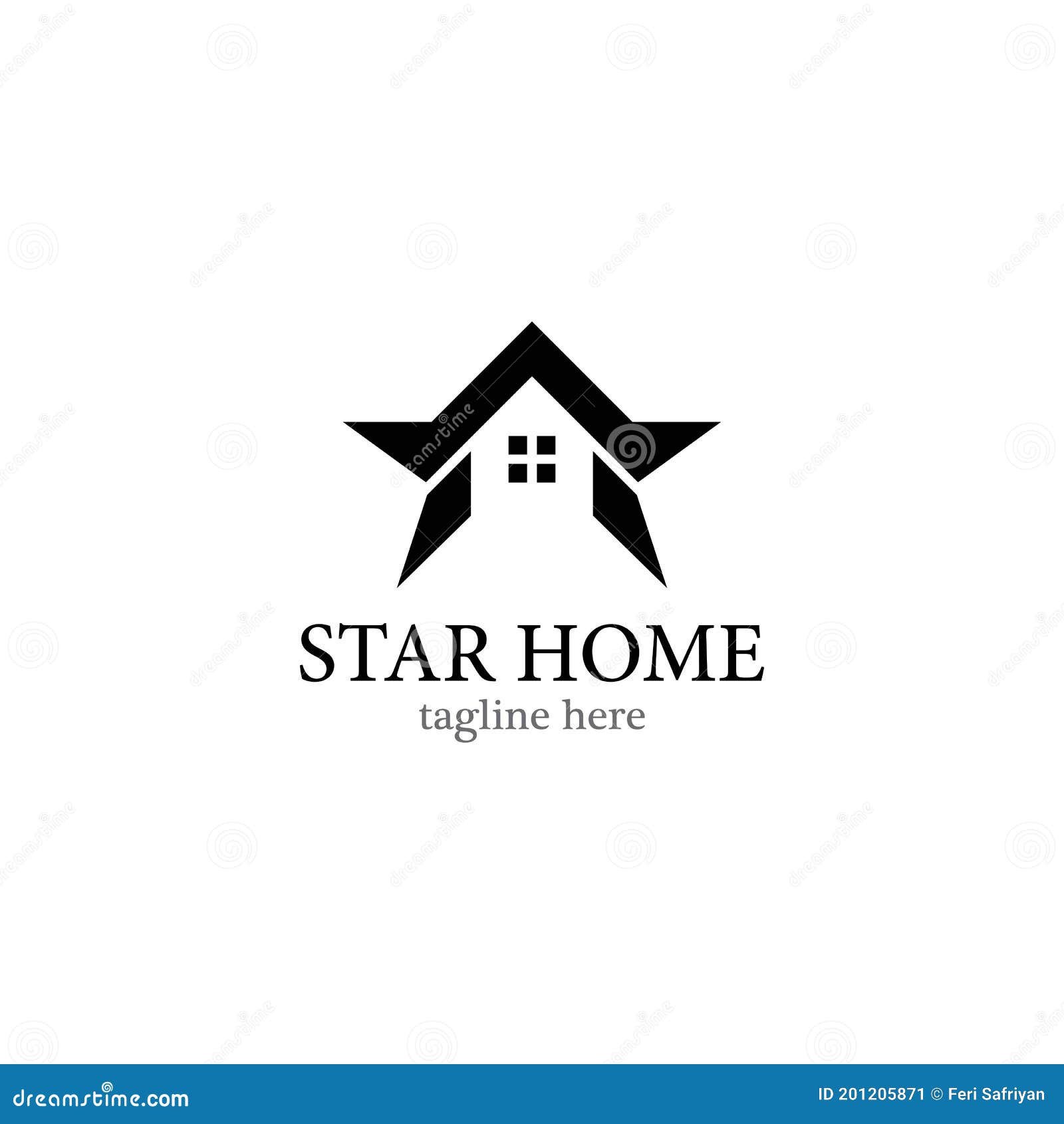 Star home logo vector stock vector. Illustration of black - 201205871