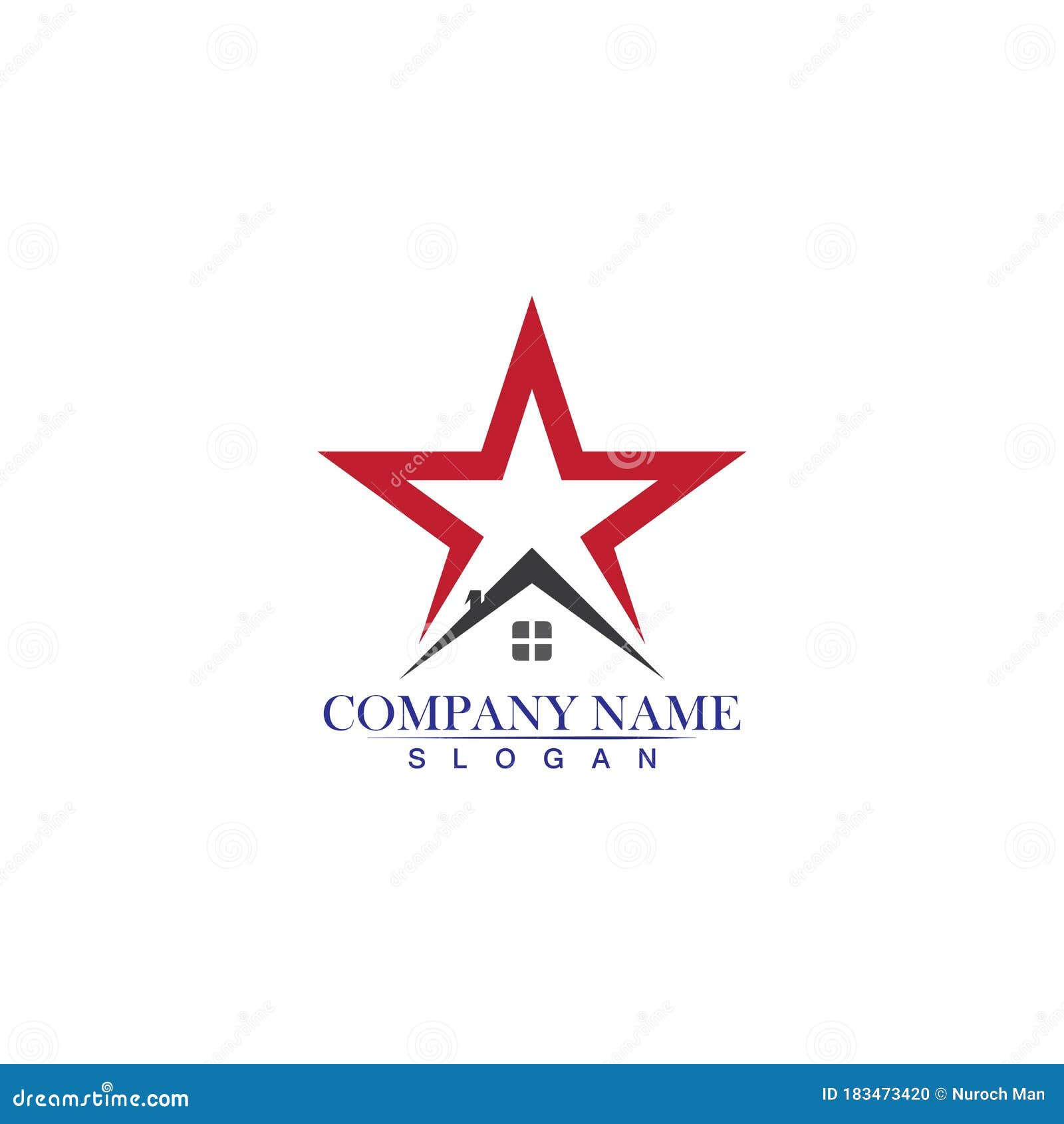 Star and House Logo Template. American House Vector Design Stock Vector ...
