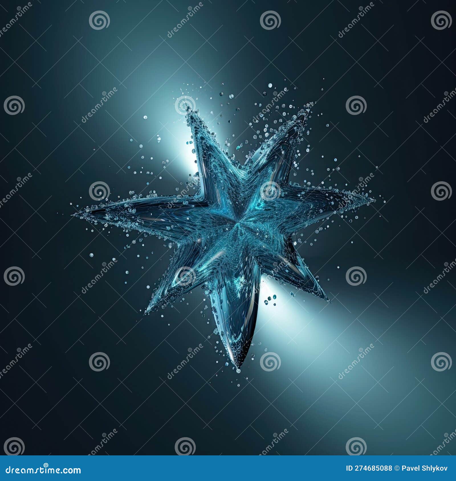 Star from Ice Splash on Blue Background Stock Photo - Image of motion ...