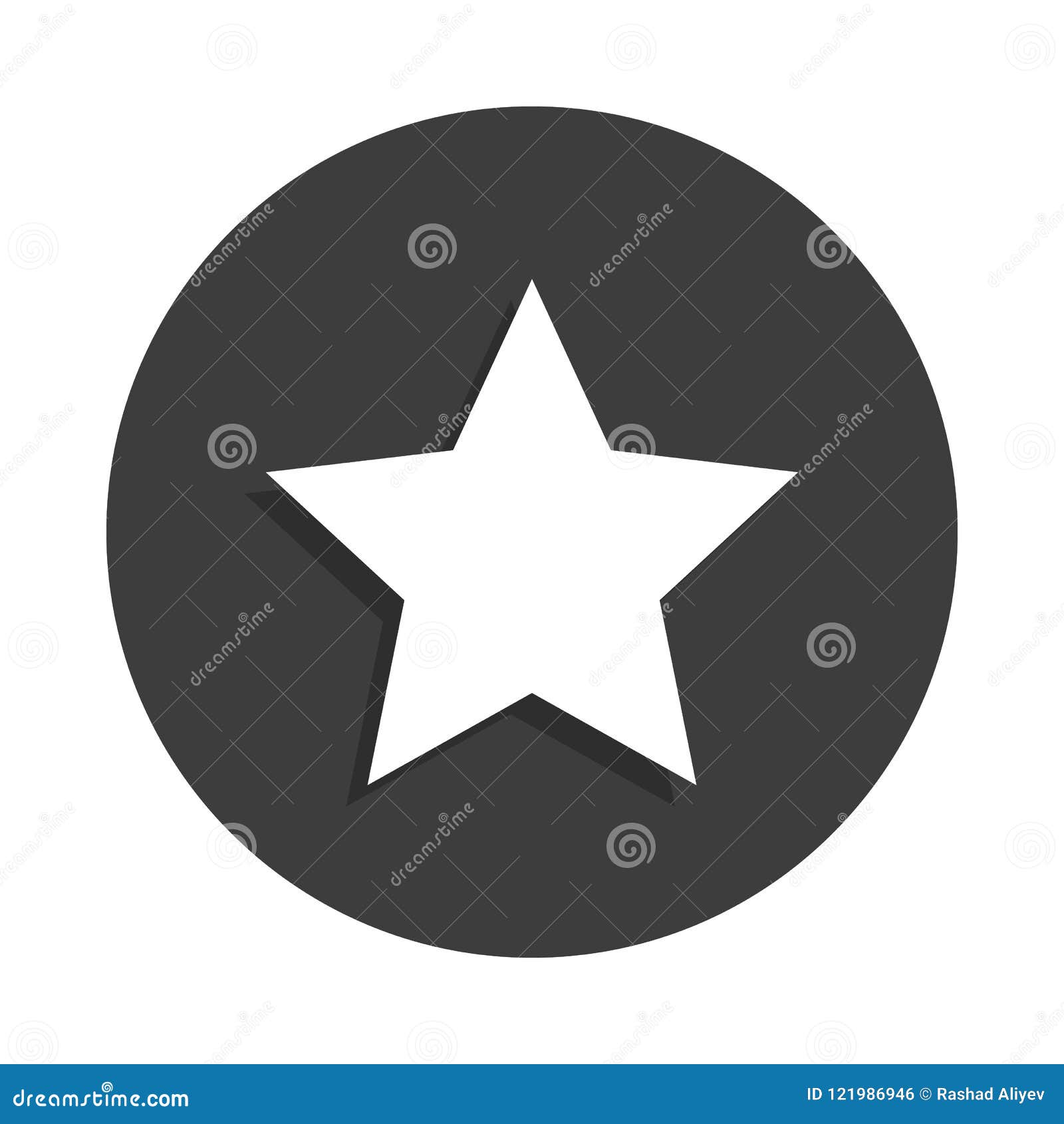 Star Icon in Badge Style with Shadow Stock Illustration - Illustration ...