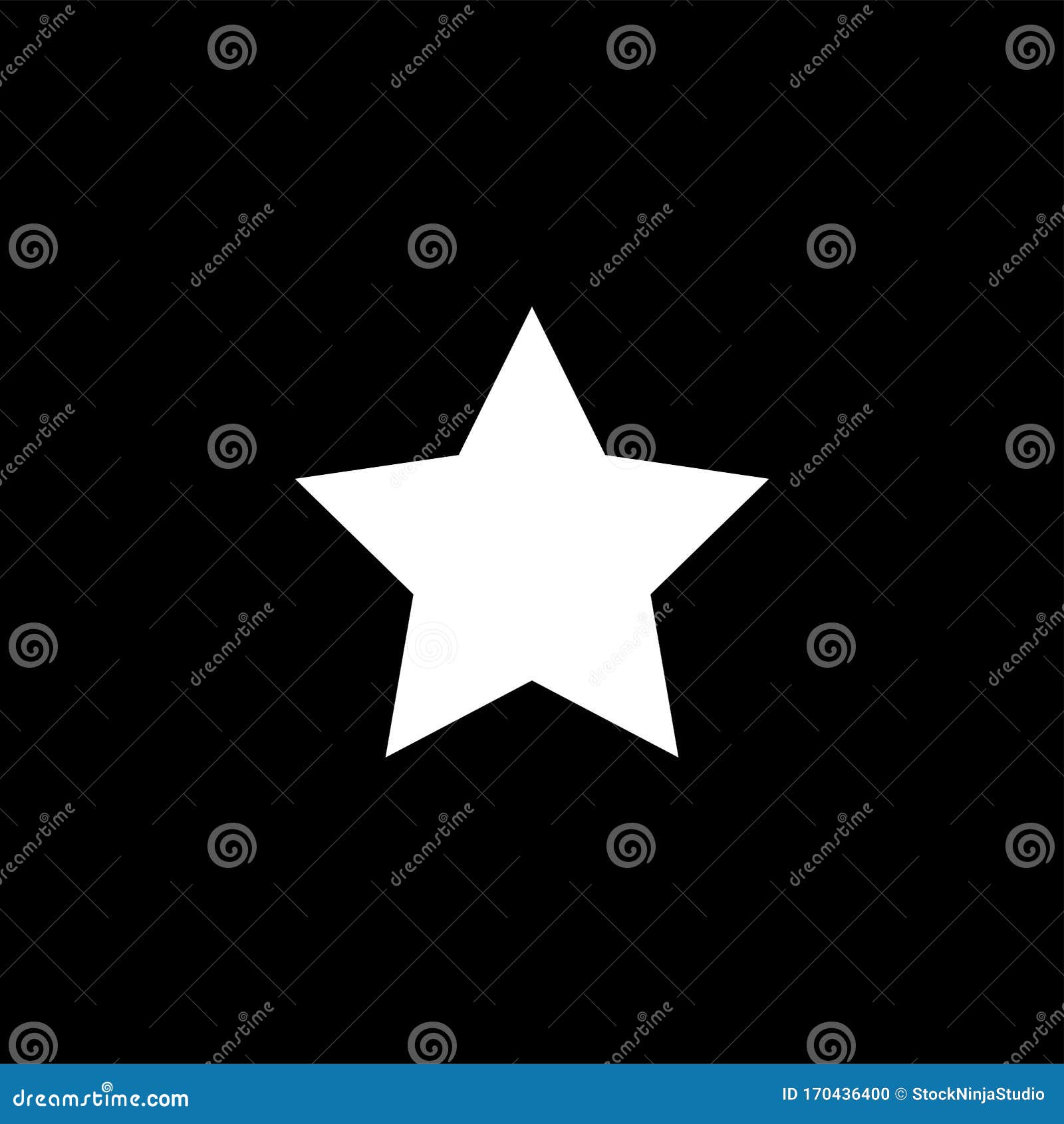Star Icon on Black Background. Black Flat Style Vector Illustration ...