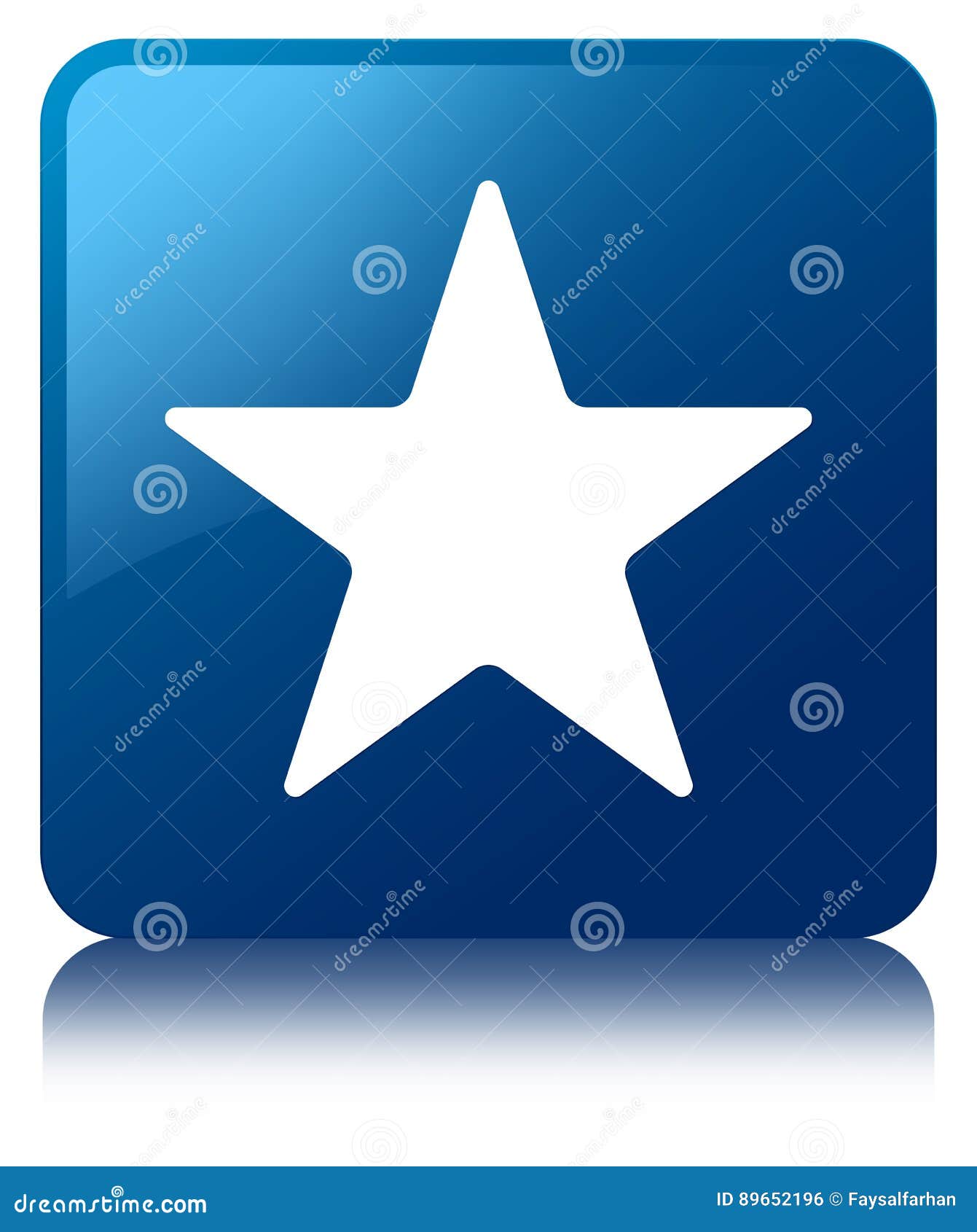 Star Icon Blue Square Button Stock Illustration - Illustration of angle ...