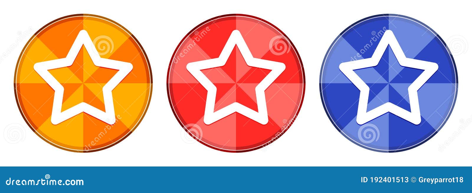 Star Icon Burst Light Round Button Set Illustration Stock Vector ...
