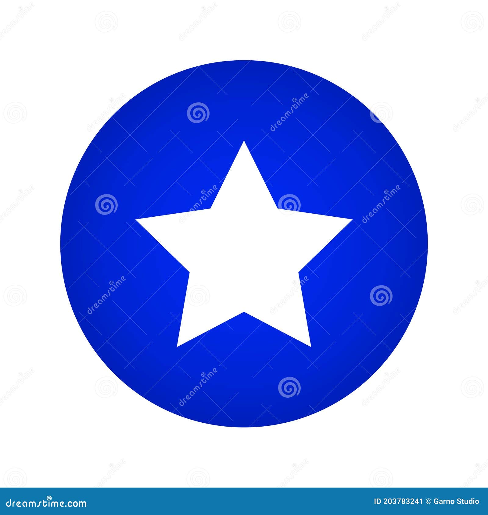 Star Icon. Star Button on a Blue Gradient Circle Shape Stock Vector ...