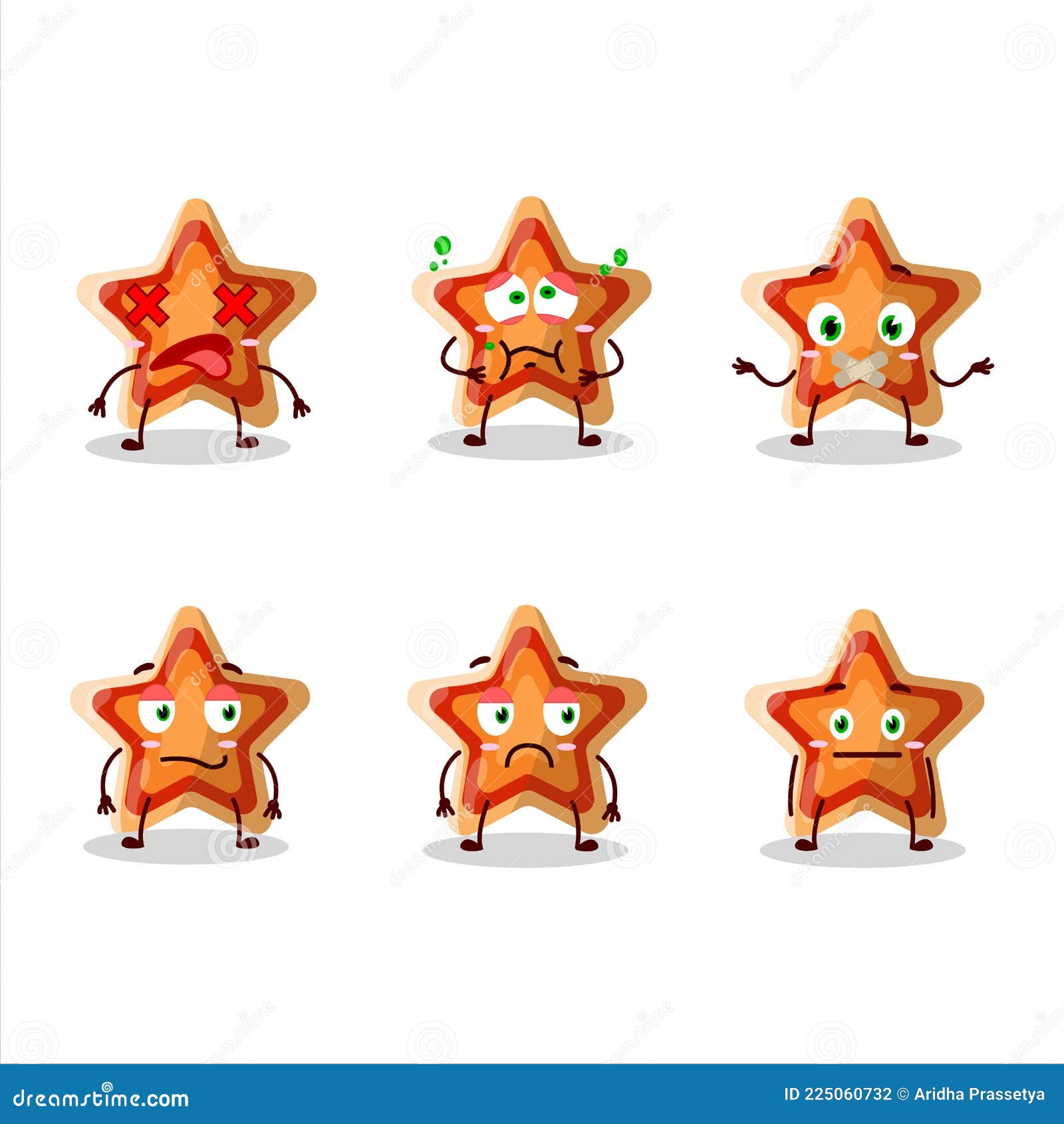 Star Icon Cartoon Character with Nope Expression Stock Vector ...