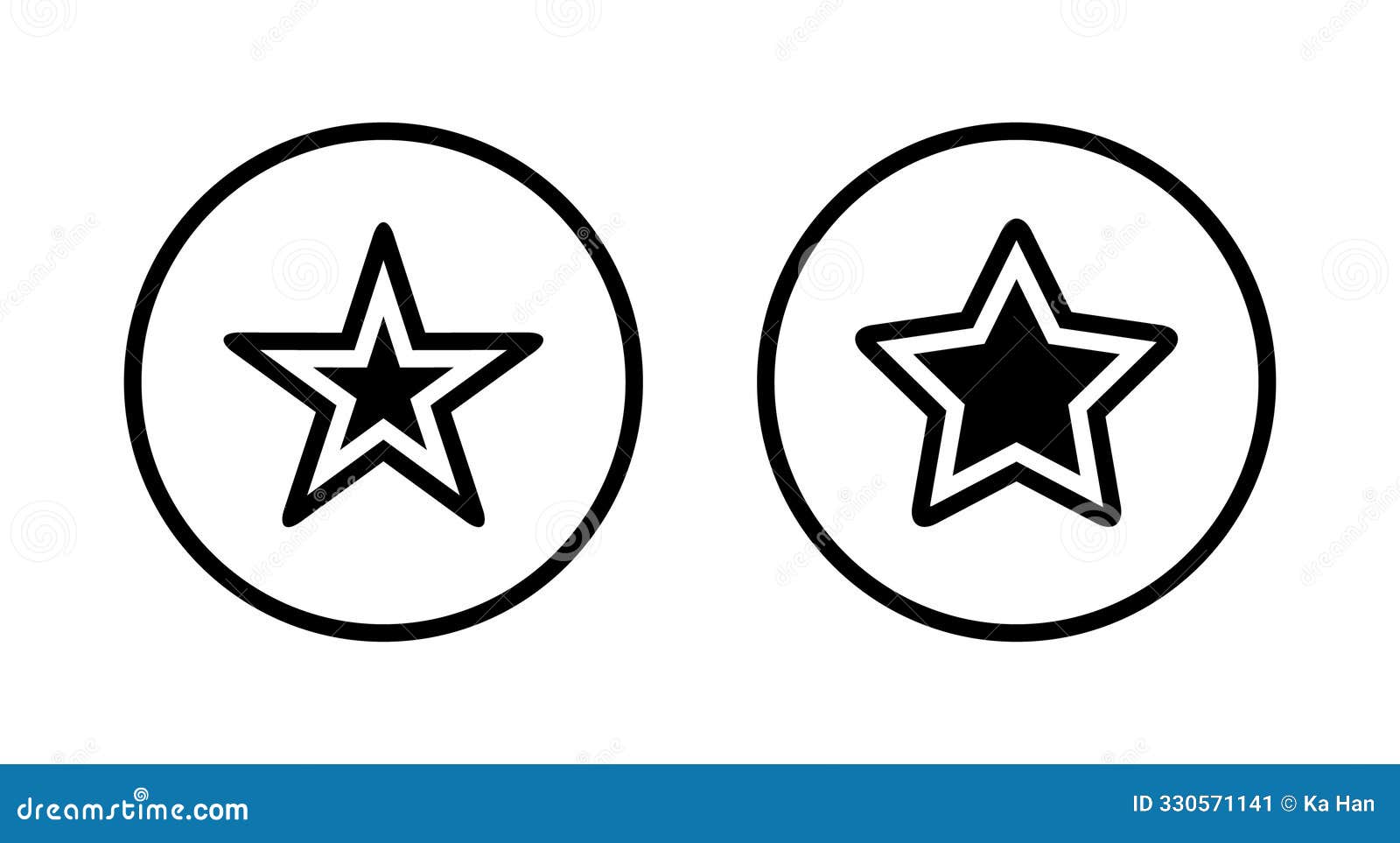 Star Icon on Circle Line. Stars Sign Symbol Stock Vector - Illustration ...