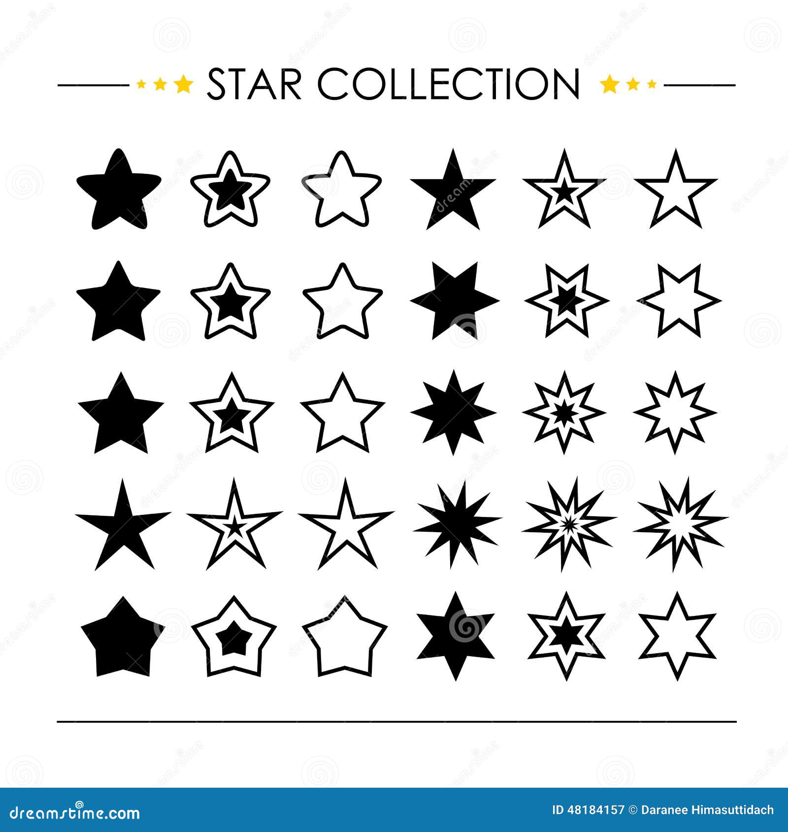 Star Icon Collection Vector Stock Vector - Illustration of background ...