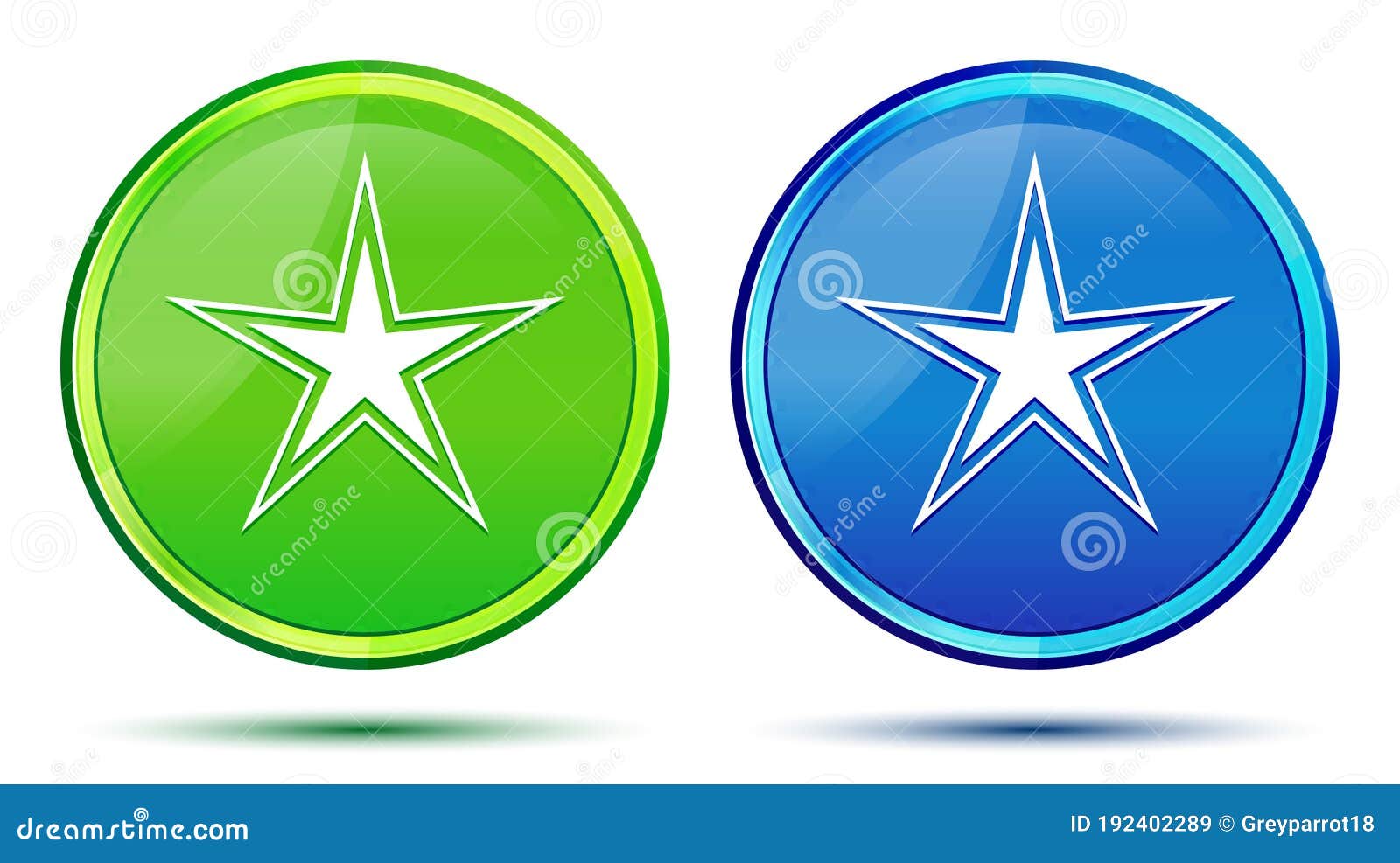 Star Icon Creative Natural Round Button Set Illustration Stock Vector ...