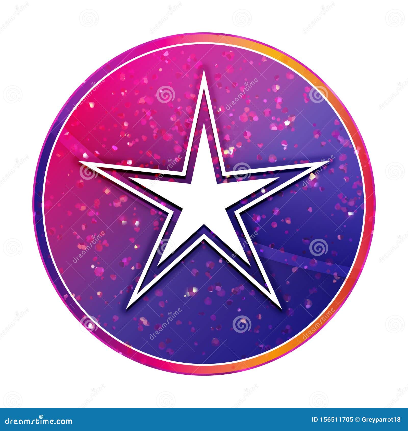 Star Icon Creative Trendy Colorful Round Button Illustration Stock ...