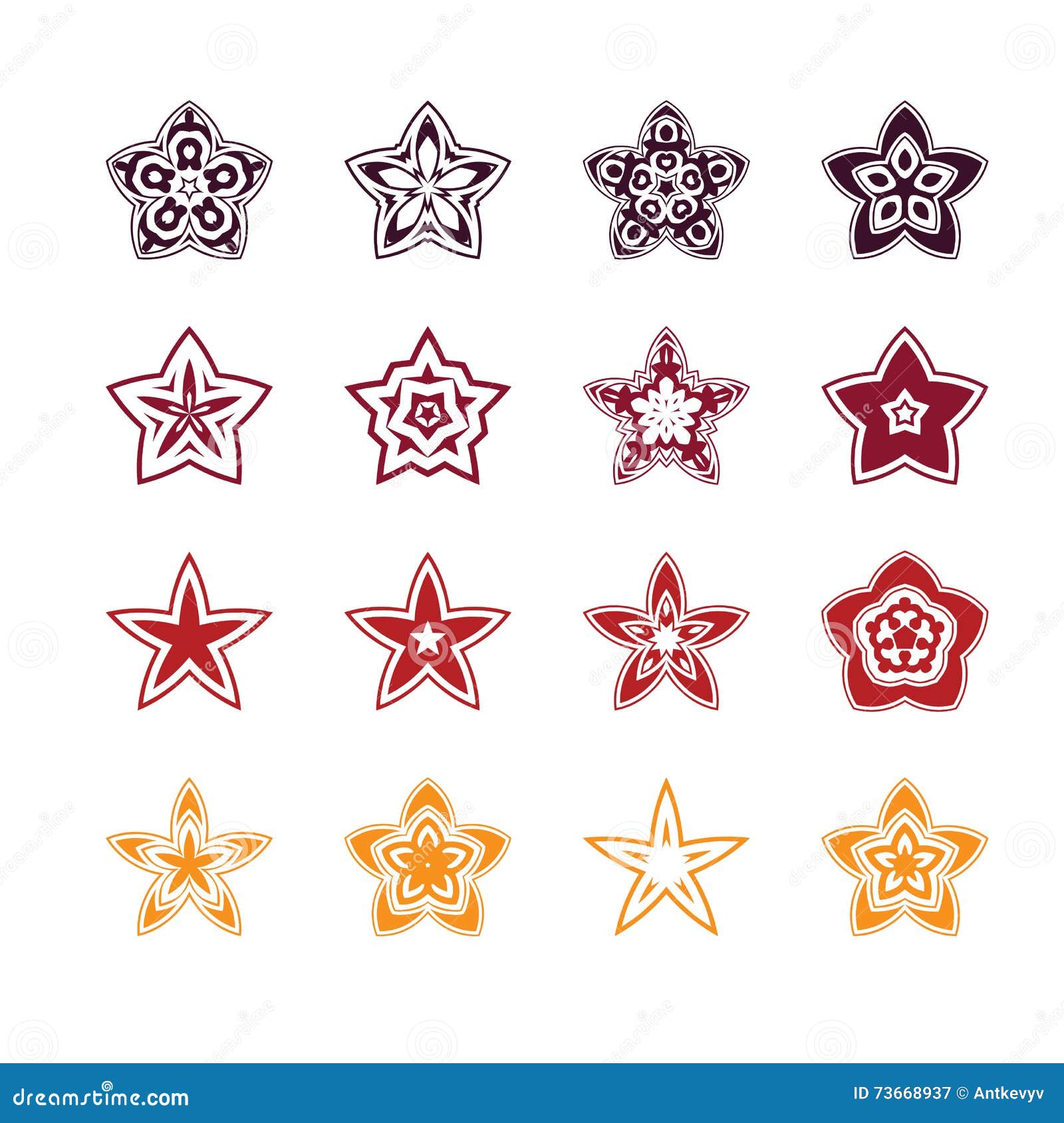 Star icon design set stock vector. Illustration of symbol - 73668937