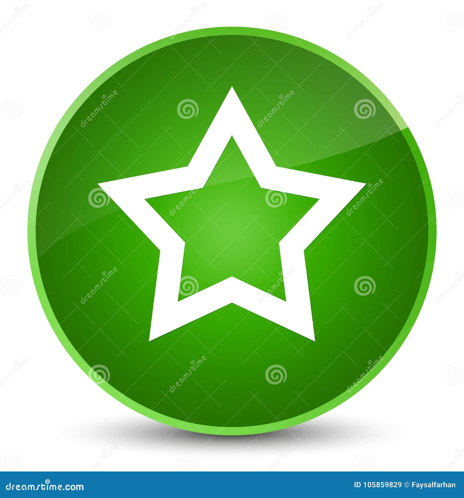 Star Icon Elegant Green Round Button Stock Illustration - Illustration ...