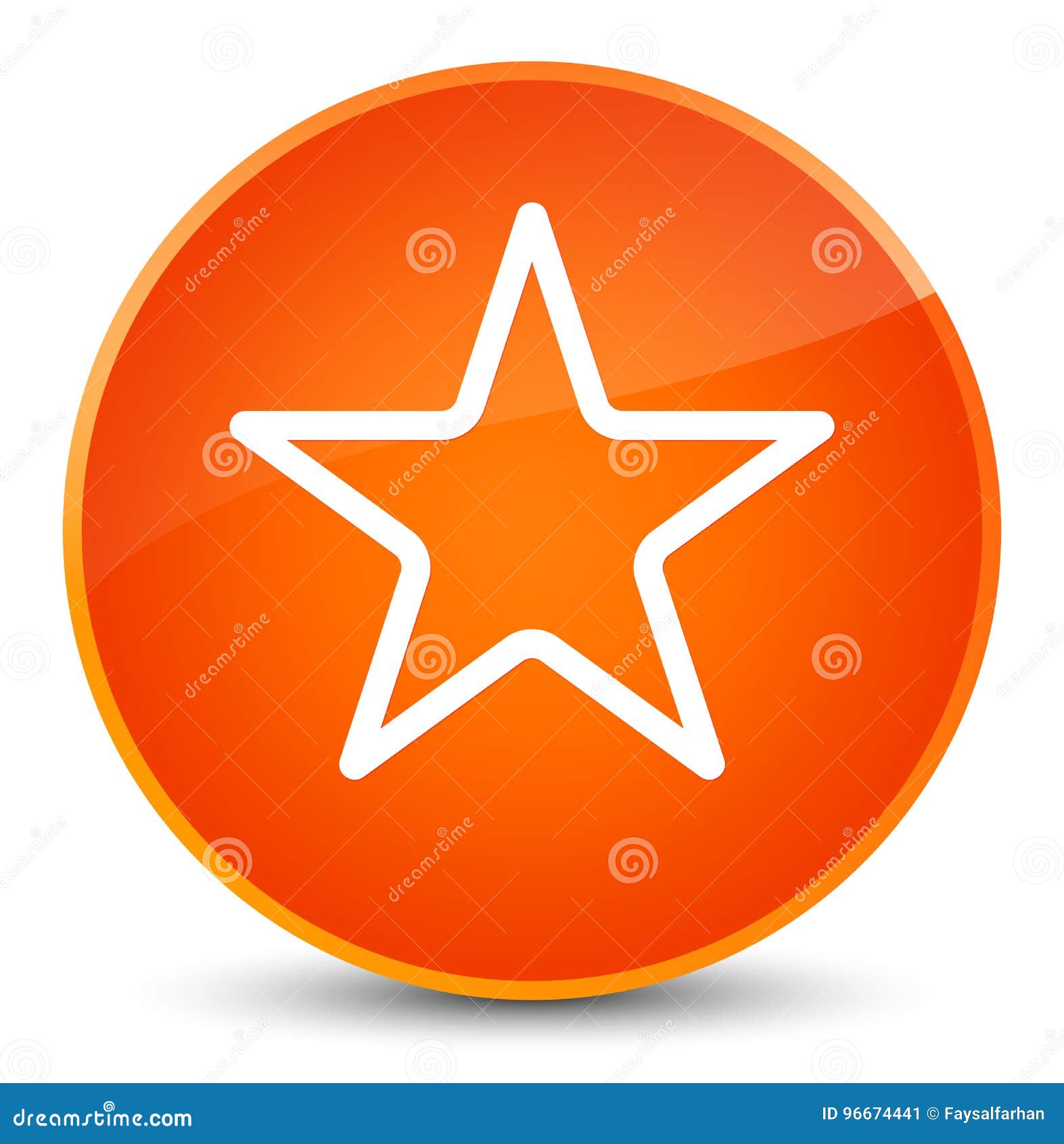 Star Icon Elegant Orange Round Button Stock Illustration - Illustration ...