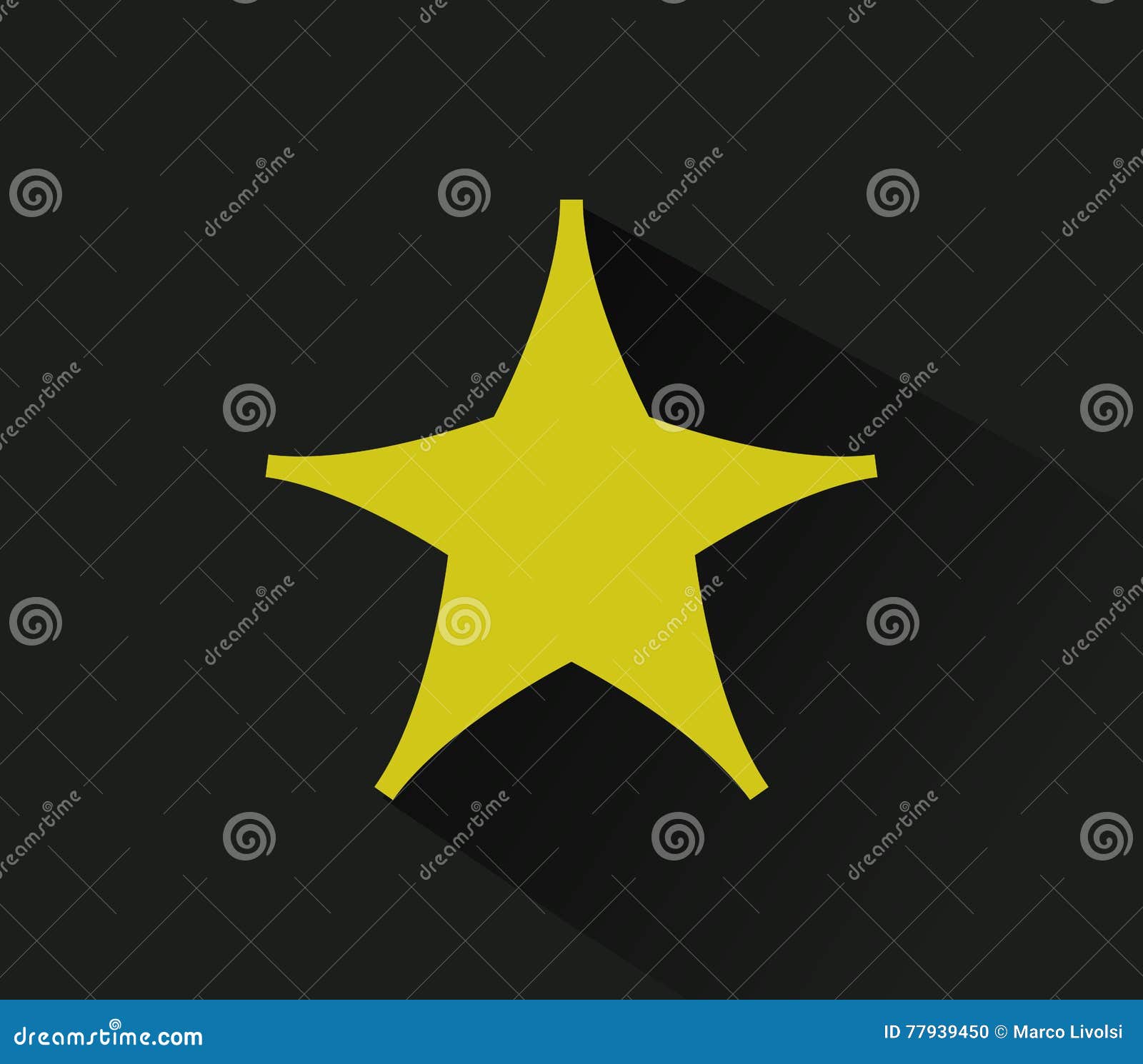 Star icon in flat design stock illustration. Illustration of shadow ...