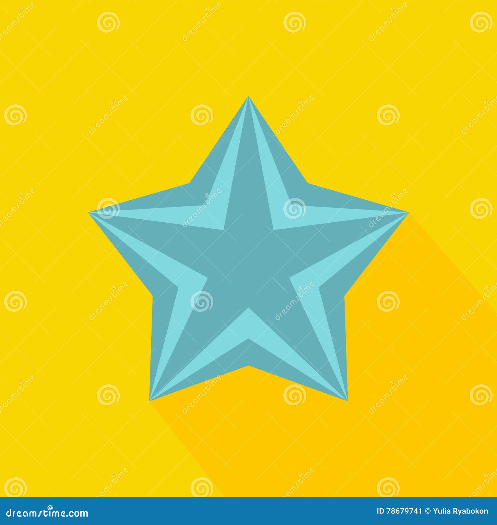 Star icon, flat style stock vector. Illustration of bonus - 78679741