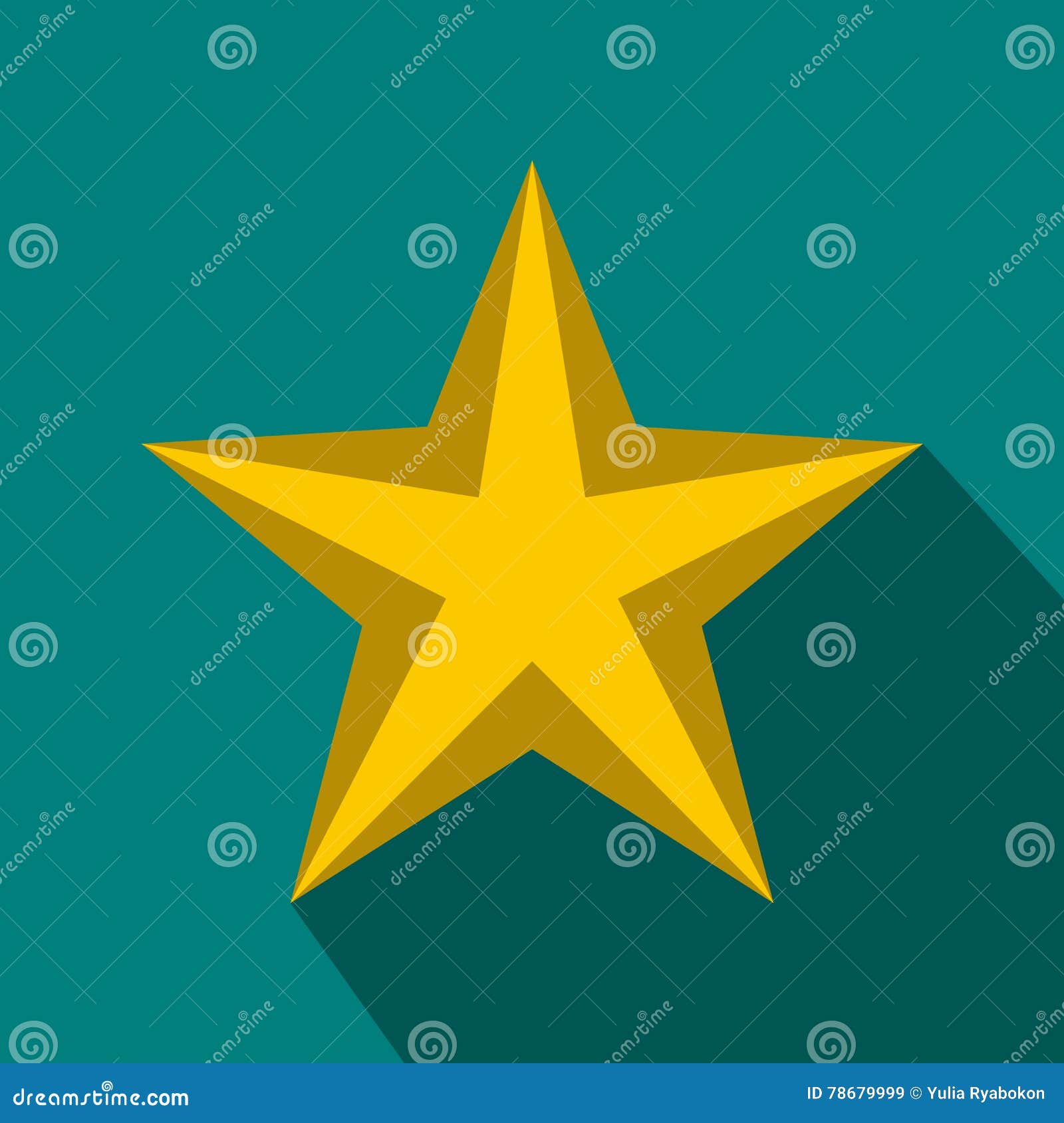 Star icon, flat style stock vector. Illustration of success - 78679999