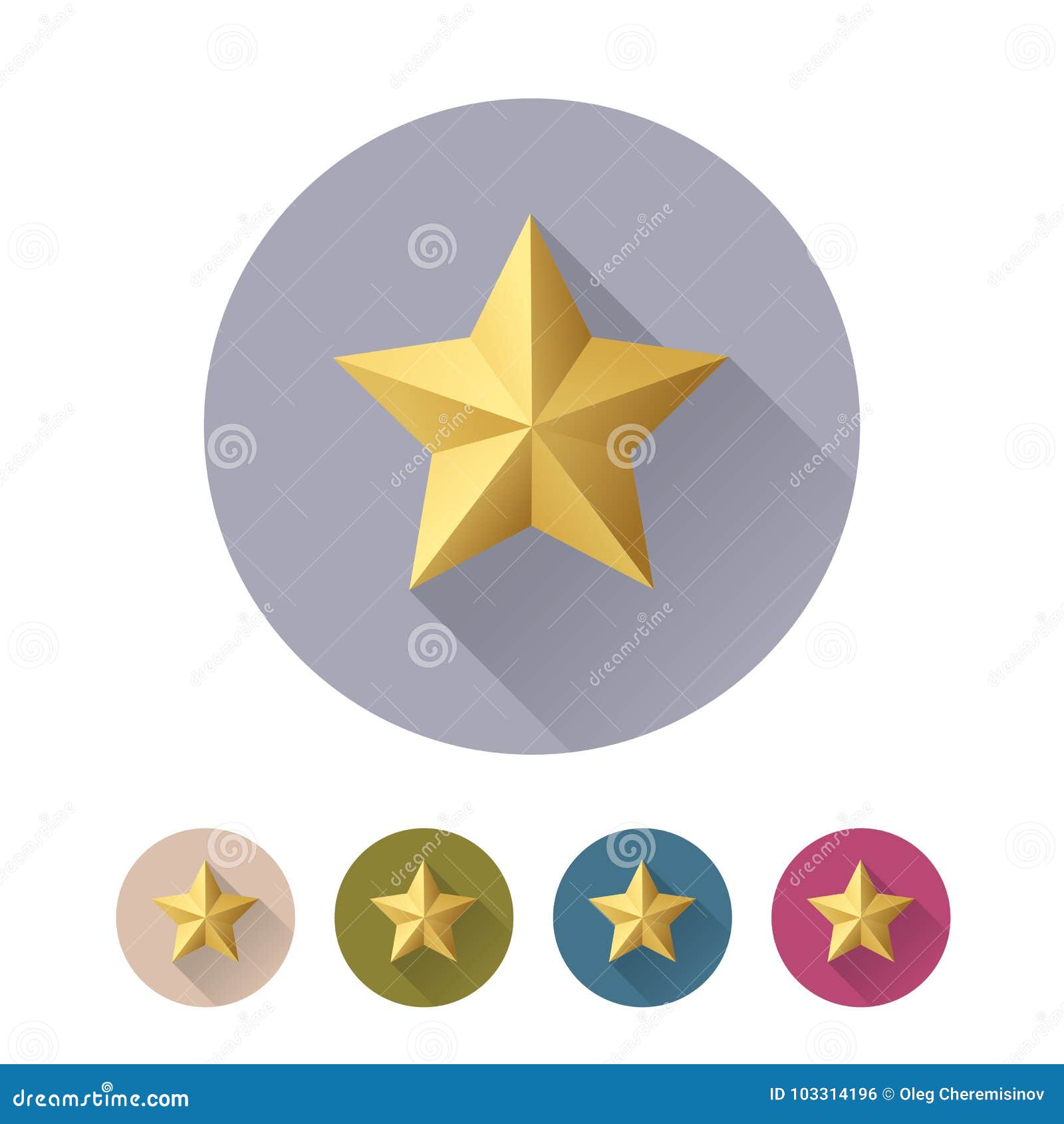 Star Icon in Flat Style. Vector Star Flat Sign Set. Stock Vector ...