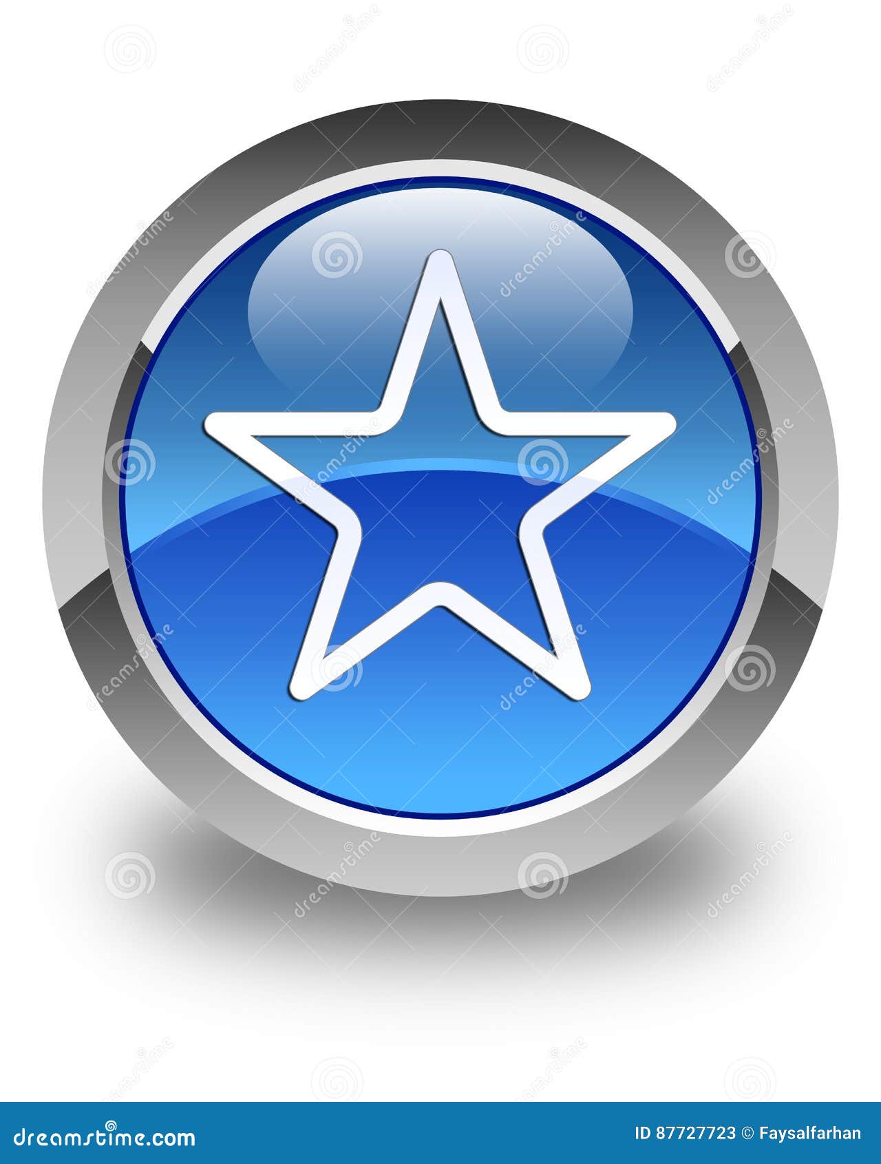 Star Icon Glossy Blue Round Button Stock Illustration - Illustration of ...