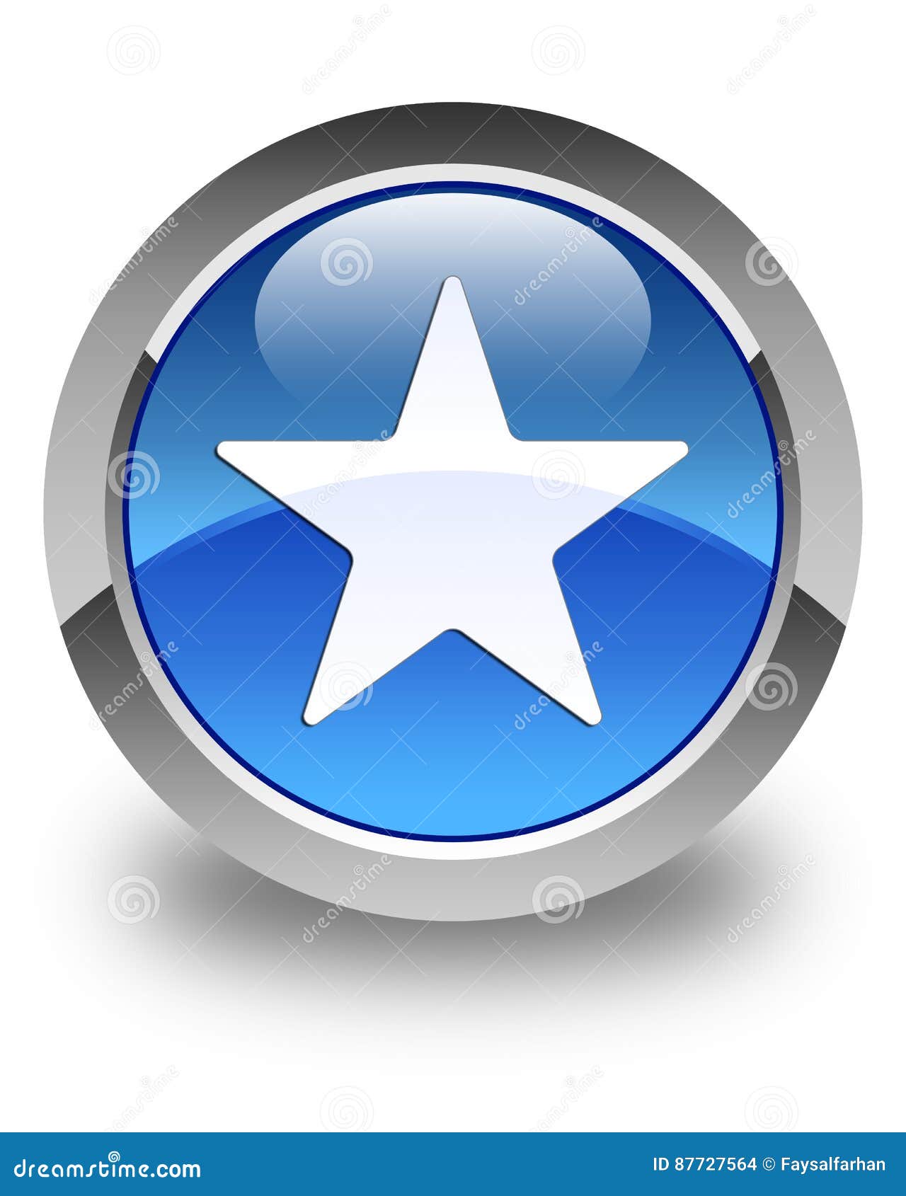 Star Icon Glossy Blue Round Button Stock Illustration - Illustration of ...
