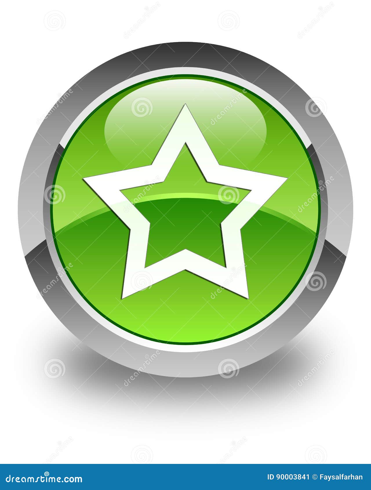Star Icon Glossy Green Round Button Stock Illustration - Illustration ...