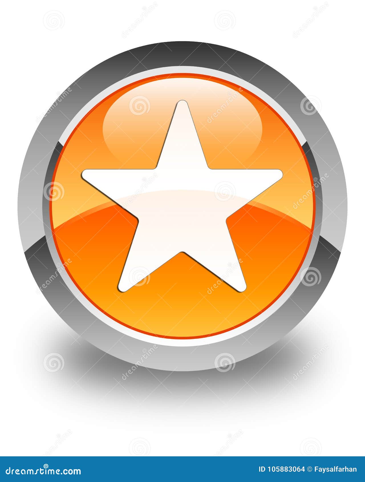 Star Icon Glossy Orange Round Button Stock Illustration - Illustration ...