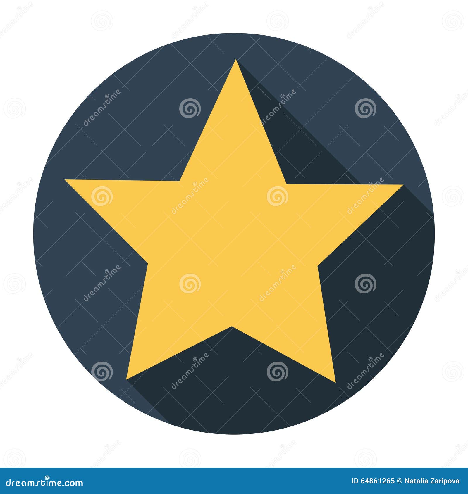 Star Icon Long Shadow Flat Design Vector Illustration Stock ...