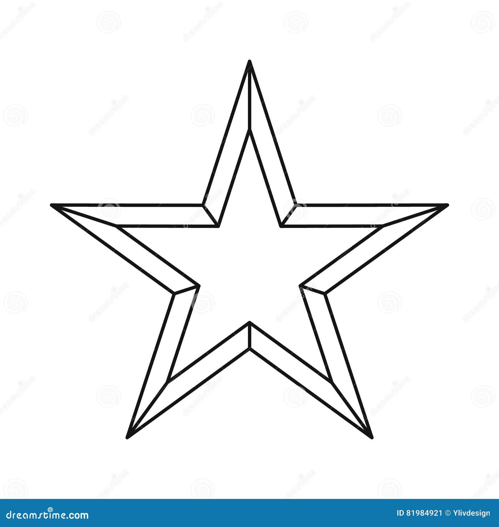 Star icon, outline style stock vector. Illustration of line - 81984921