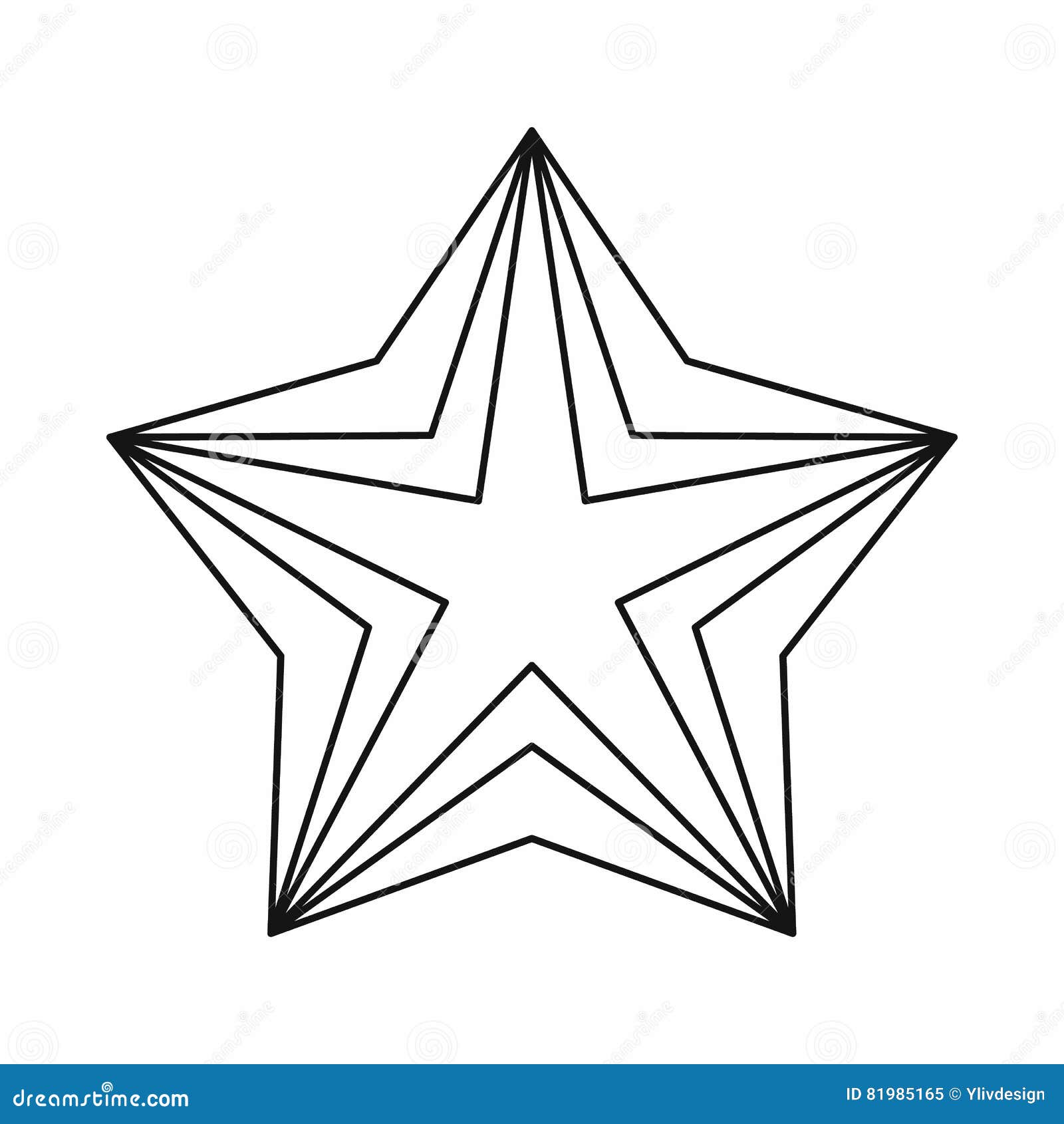 Star icon, outline style stock vector. Illustration of holiday - 81985165