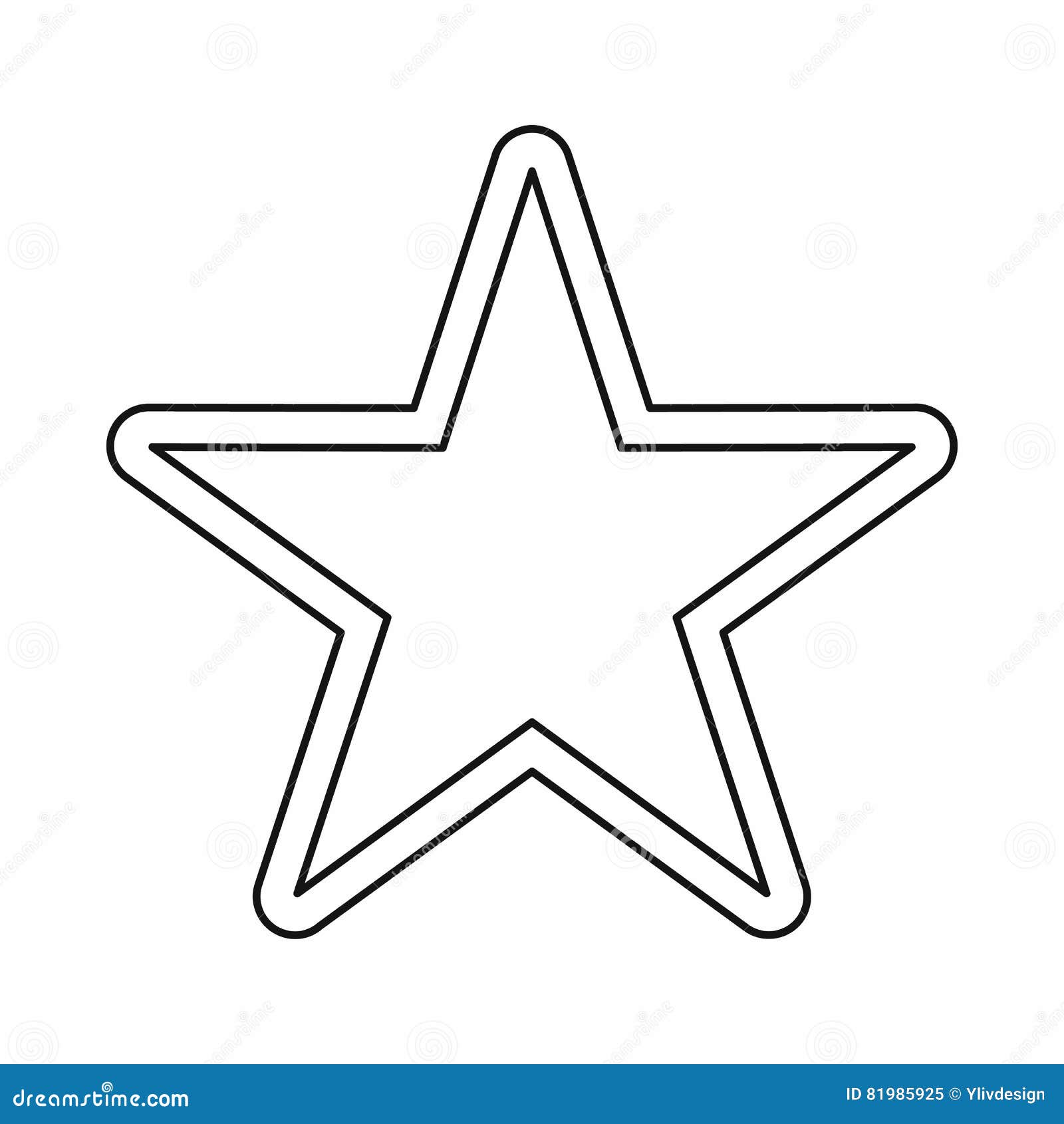 Star icon, outline style stock vector. Illustration of graphic - 81985925