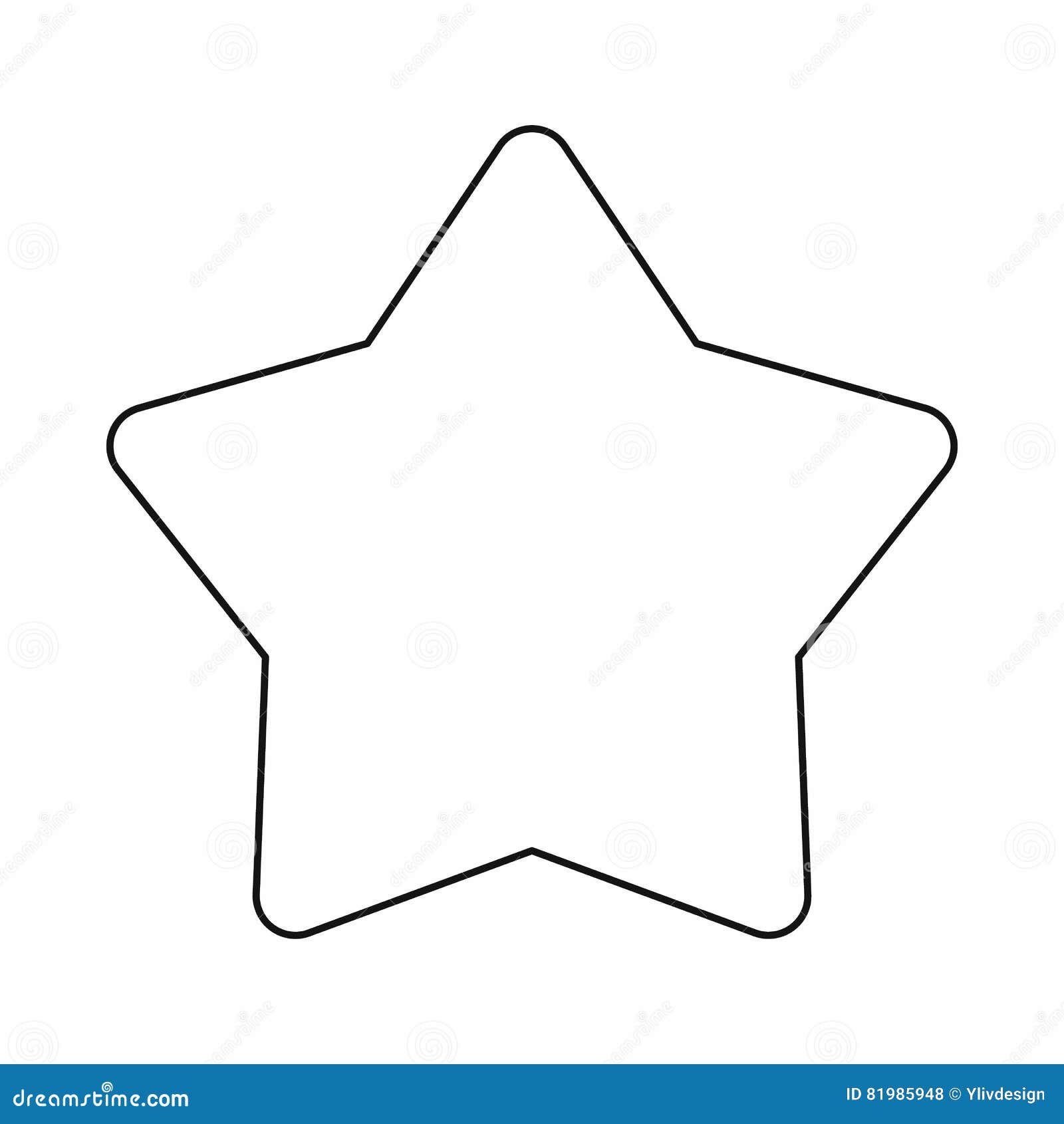 Star icon, outline style stock vector. Illustration of holiday - 81985948