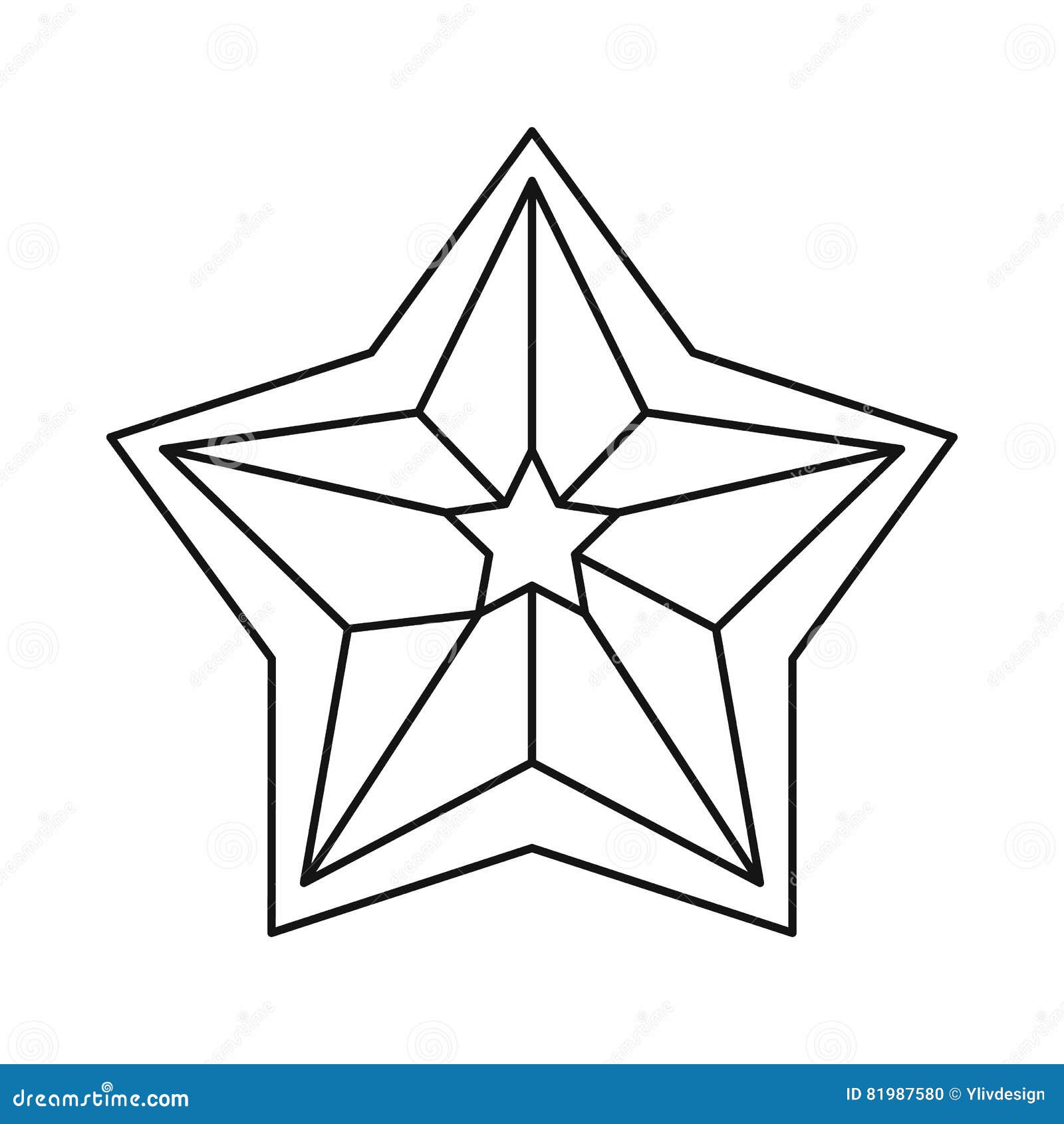Star icon, outline style stock vector. Illustration of idea - 81987580