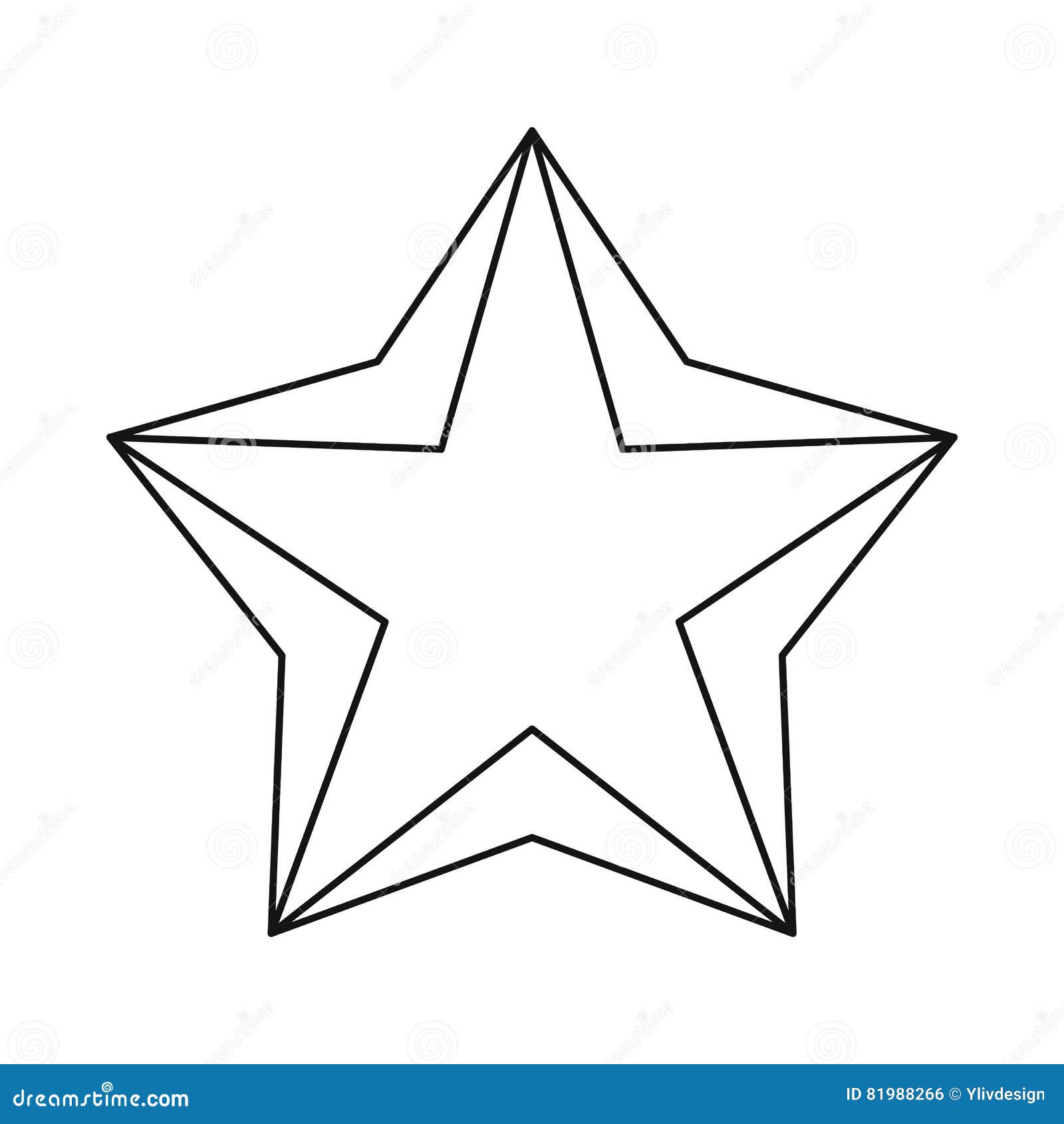 Star icon, outline style stock vector. Illustration of badge - 81988266