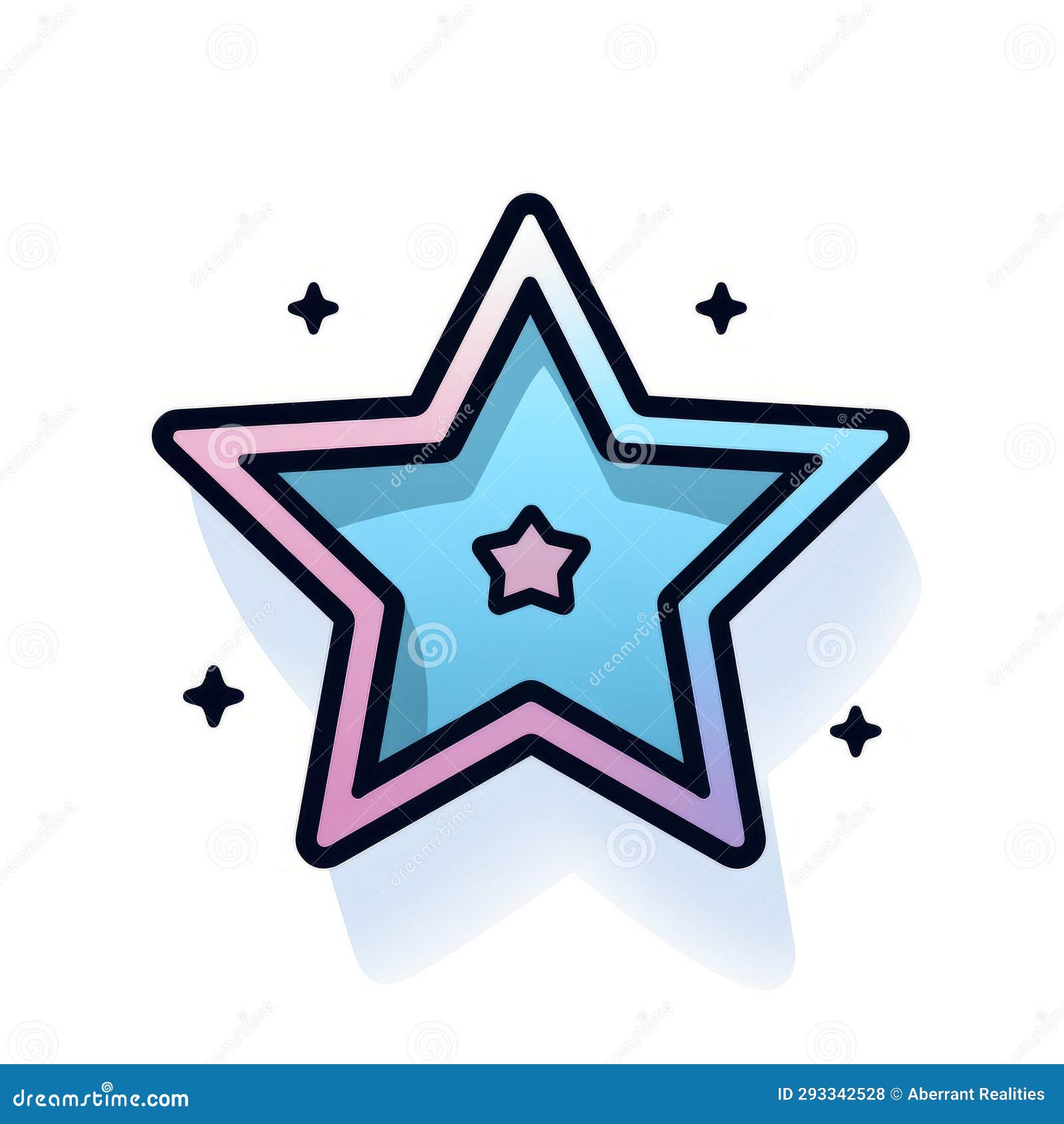 A Star Icon with Pink and Blue Colors Stock Illustration - Illustration ...
