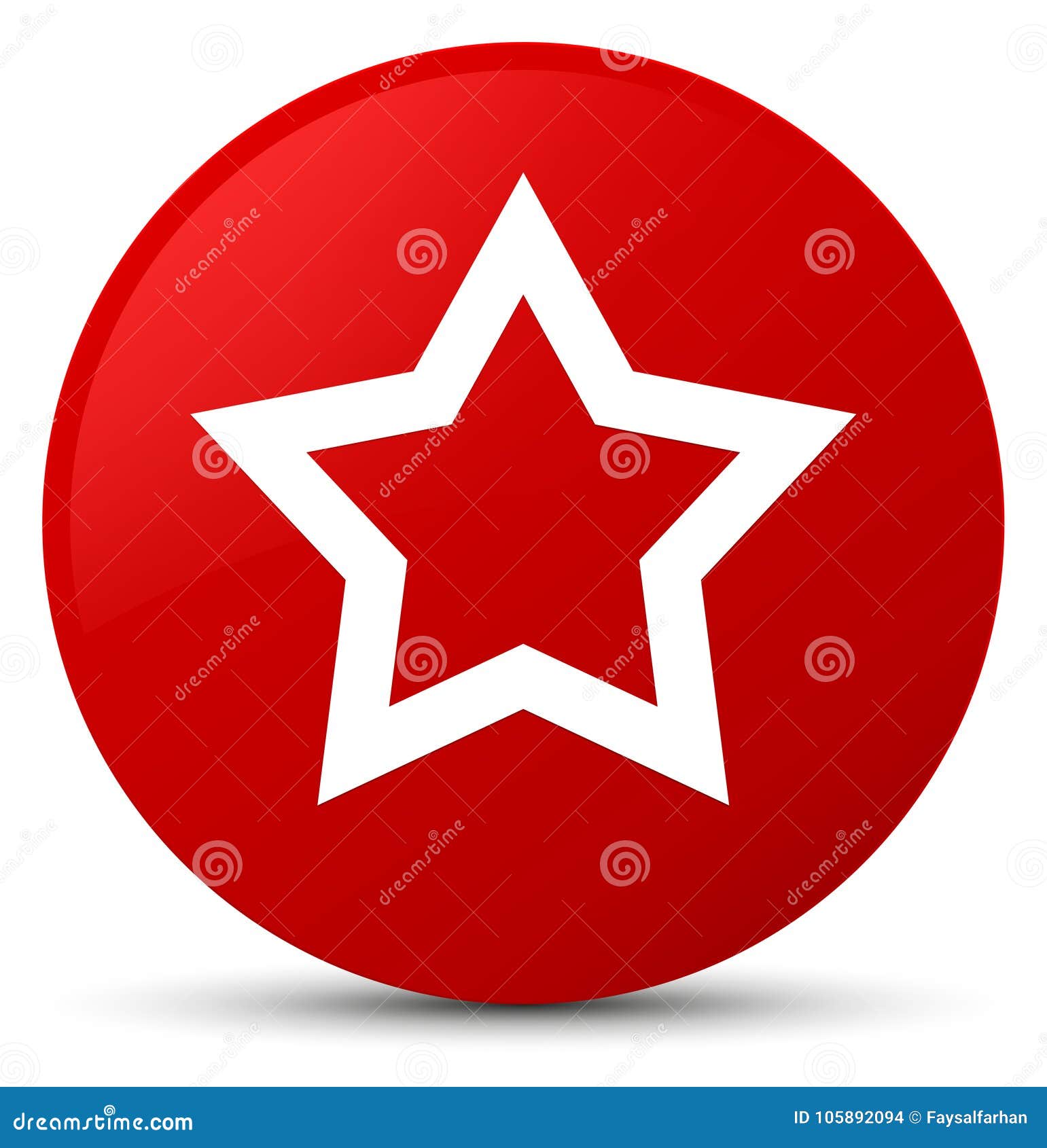 Star icon red round button stock illustration. Illustration of star ...