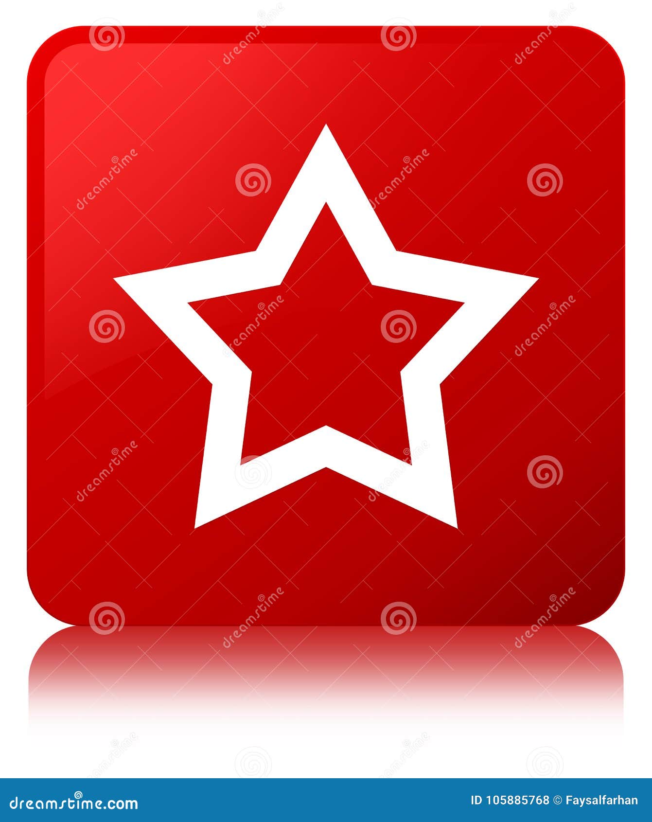 Star Icon Red Square Button Stock Illustration - Illustration of shape ...