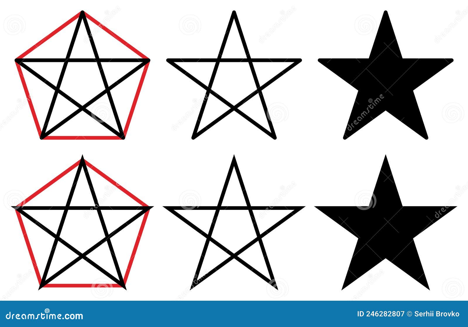 Star Icon. Set of Star Pictogram Stock Vector - Illustration of black ...
