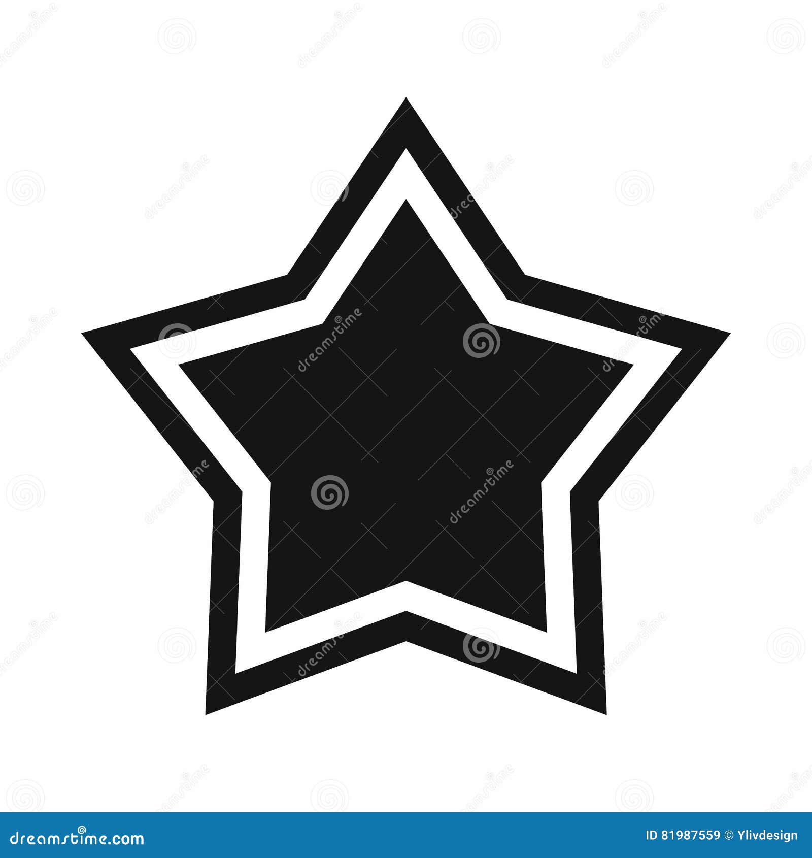 Star icon, simple style stock vector. Illustration of badge - 81987559