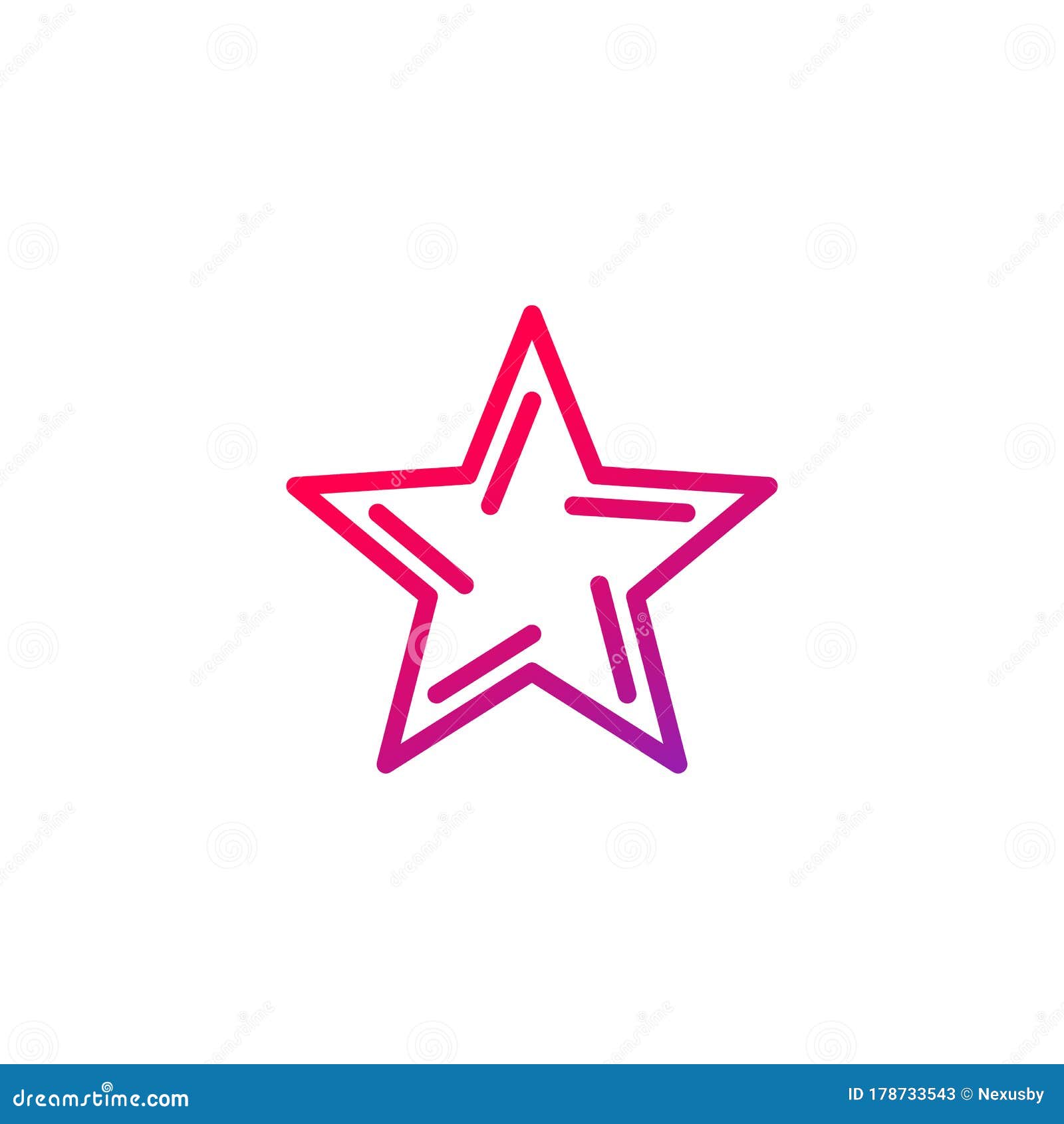 Star icon, vector outline stock vector. Illustration of line - 178733543