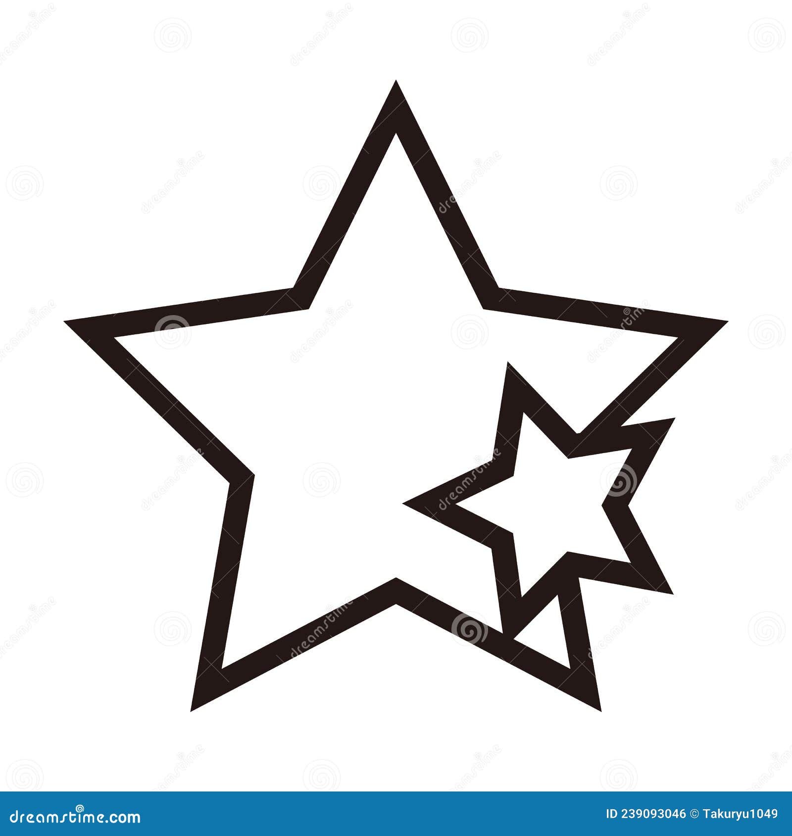 Two Star Icon. Simple Vector Consisting of Black and White. Stock ...
