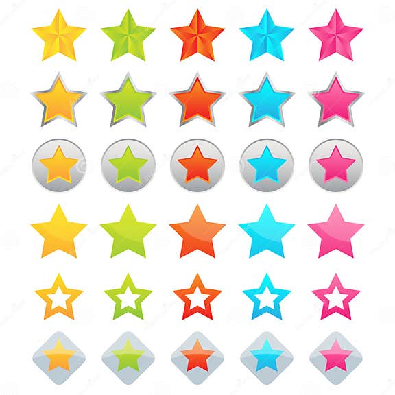 Star icons stock vector. Illustration of shiny, golden - 20266570