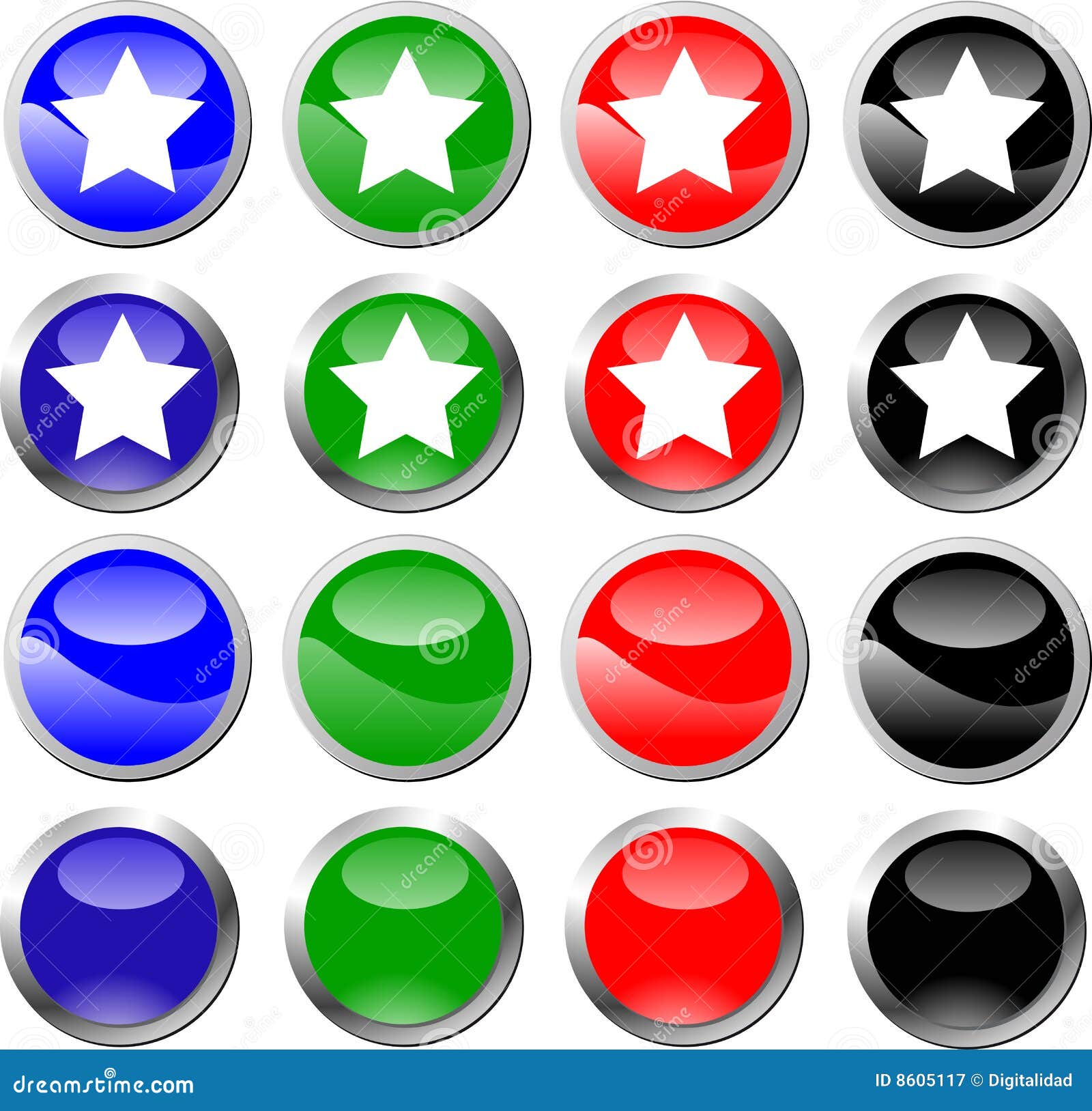 Star Icons stock vector. Illustration of push, crystal - 8605117