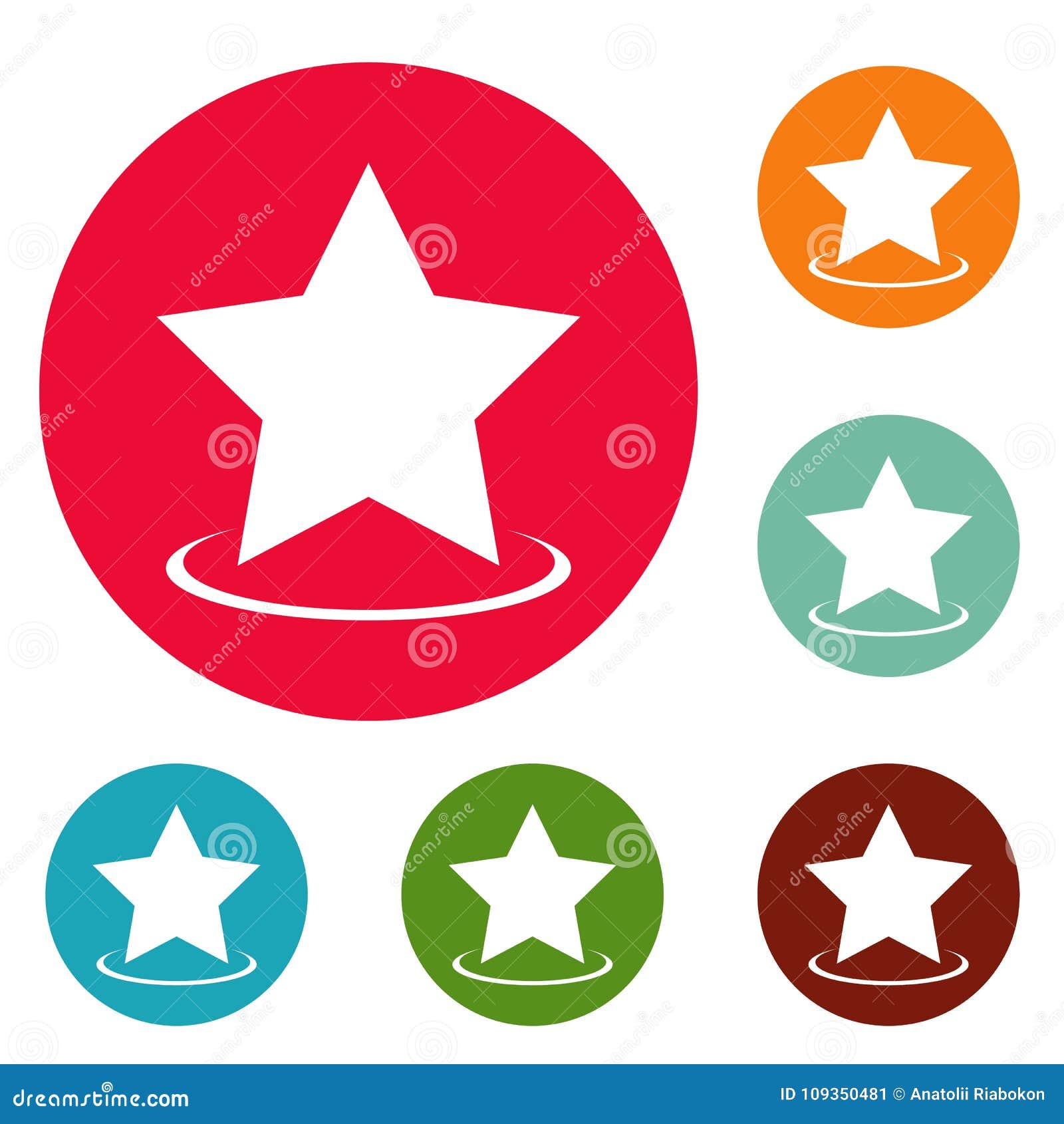 Star Icons Circle Set Vector Stock Vector - Illustration of button ...
