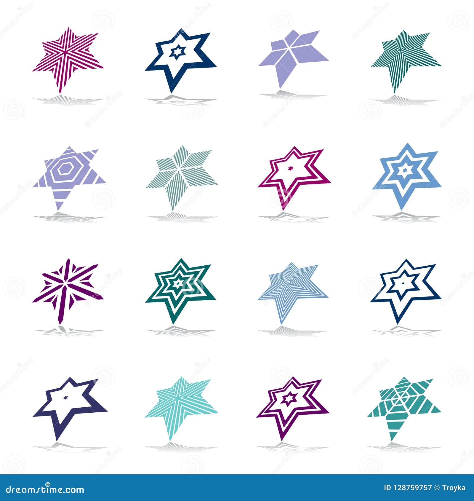 Star Icons. Geometric Design Elements Set Stock Vector - Illustration ...