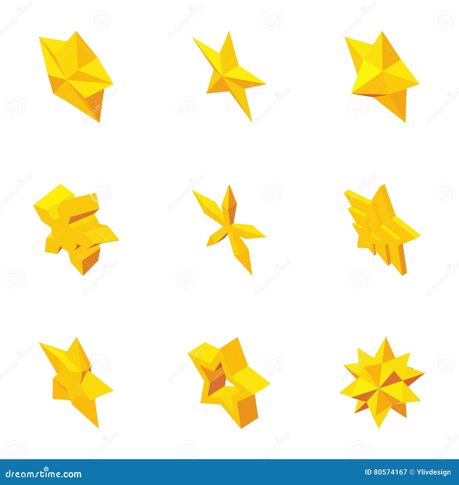 Star Icons Set, Cartoon Style Stock Vector - Illustration of badge ...